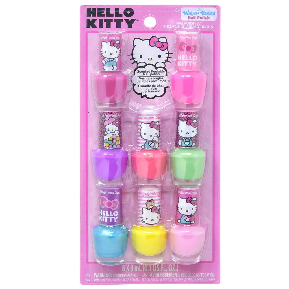 Hello Kitty 8pk Nail Polish on Card - Walmart.com