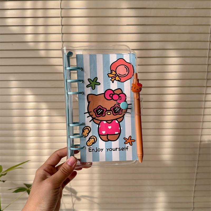 Hello Kitty A6 Loose-Leaf Book Give 45sheet Lattice Inner Page And Pen ...