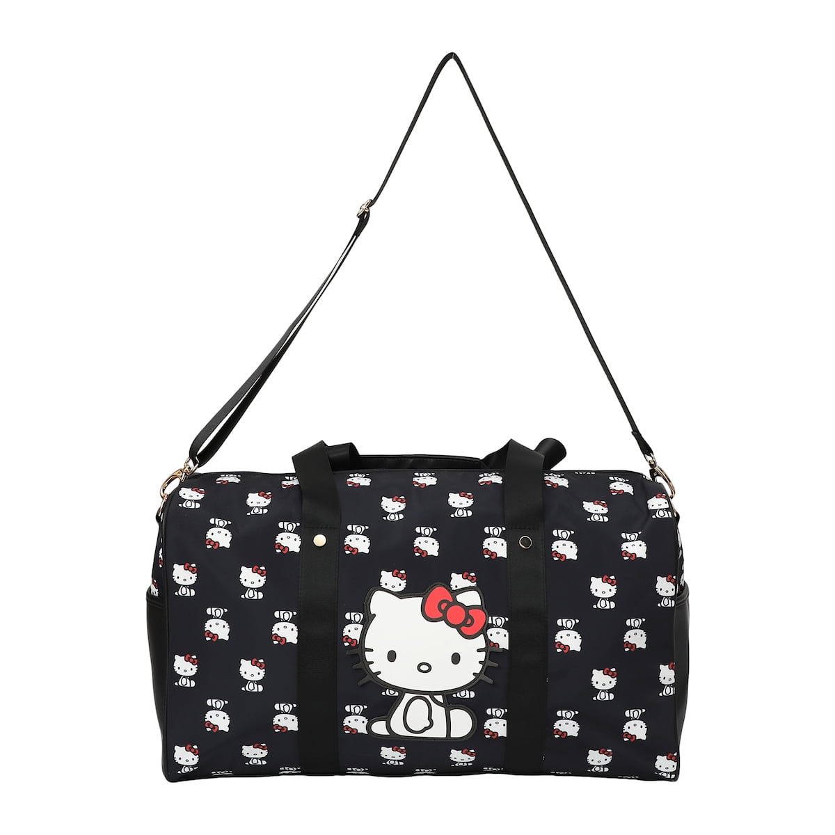 Bioworld Hello Kitty Nylon PU Accents Duffle Bag, 46cm x 30cm x 23cm ...