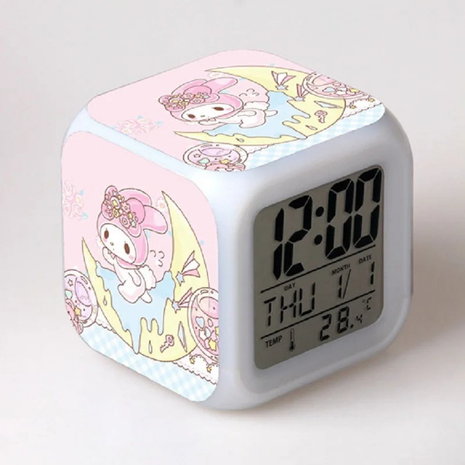 Hello Kitty Alarm Clock Girl Cute Cartoon Led Clock Child Bedroom Decor ...