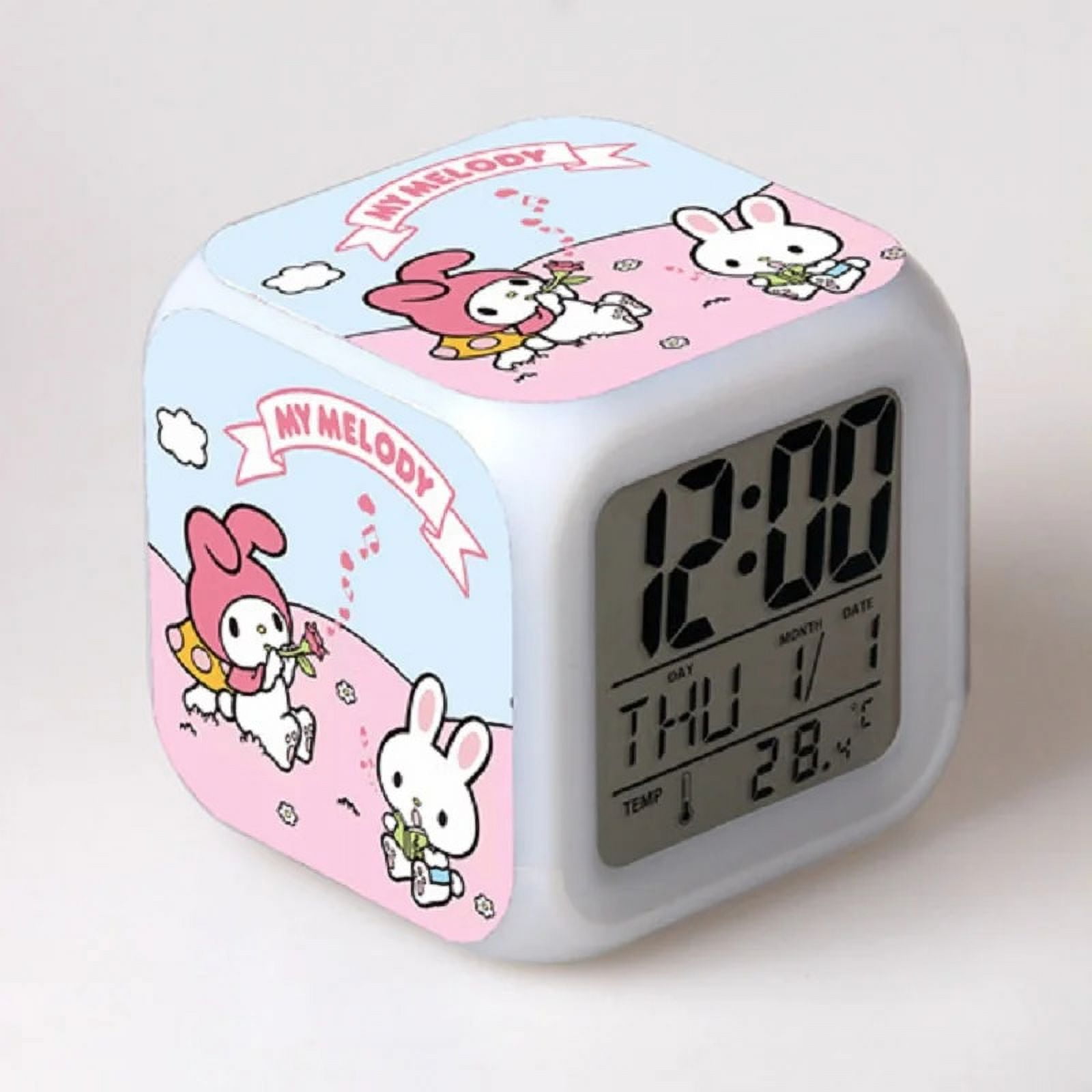 Hello Kitty Alarm Clock Girl Cute Cartoon Led Clock Child Bedroom Decor ...