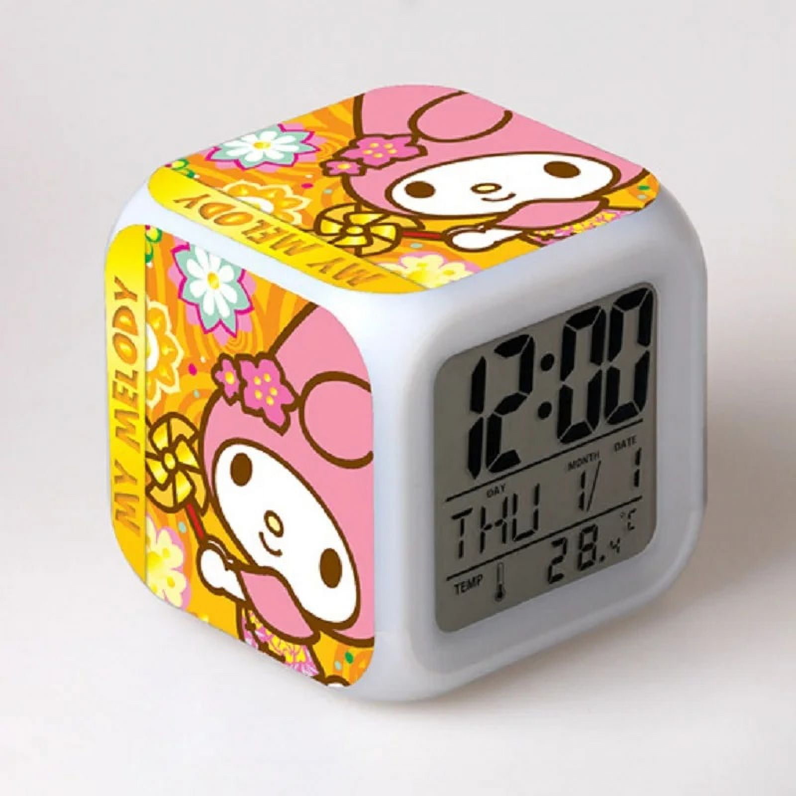 Hello Kitty Alarm Clock Girl Cute Cartoon Led Clock Child Bedroom Decor ...
