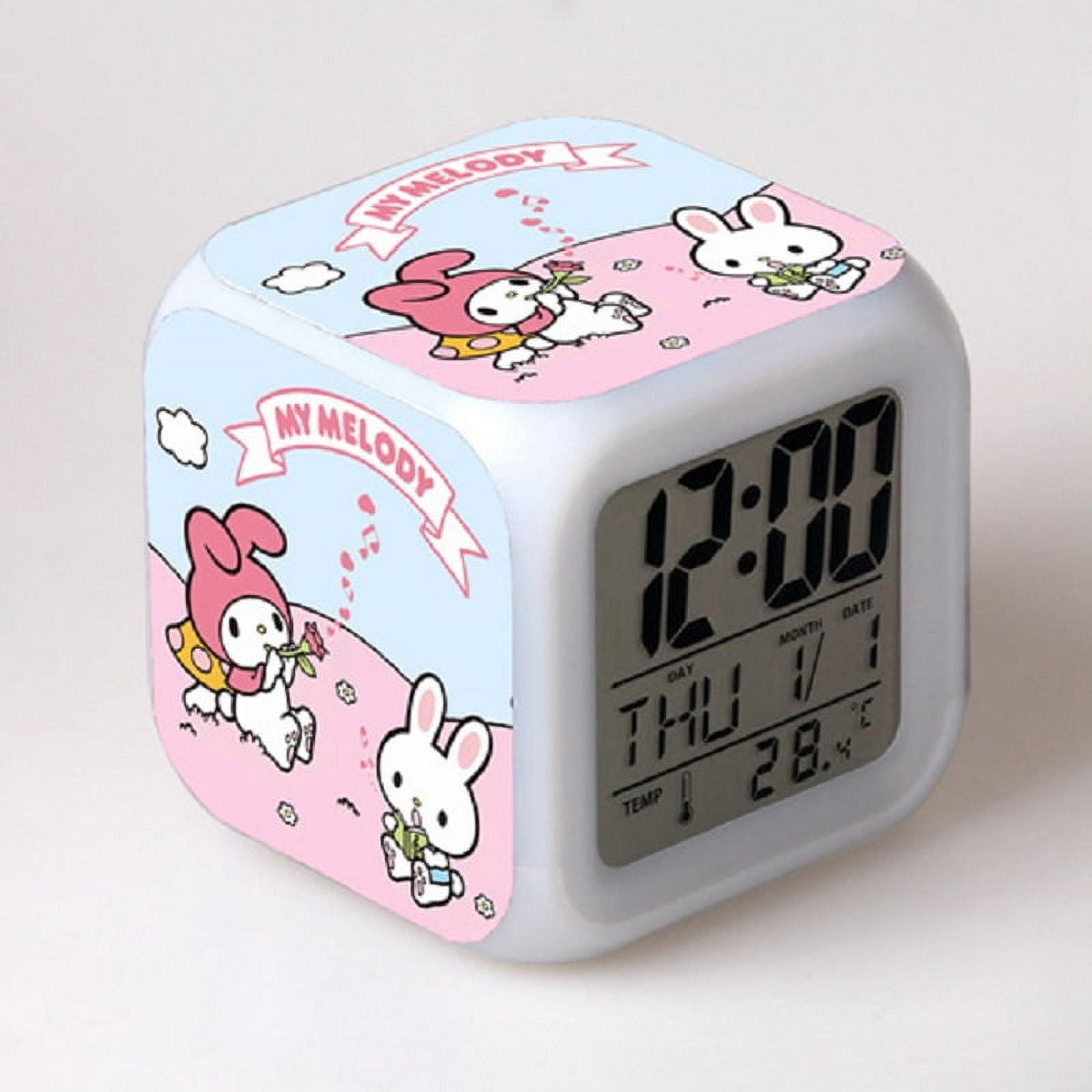 Hello Kitty Alarm Clock Girl Cute Cartoon Led Clock Child Bedroom Decor ...