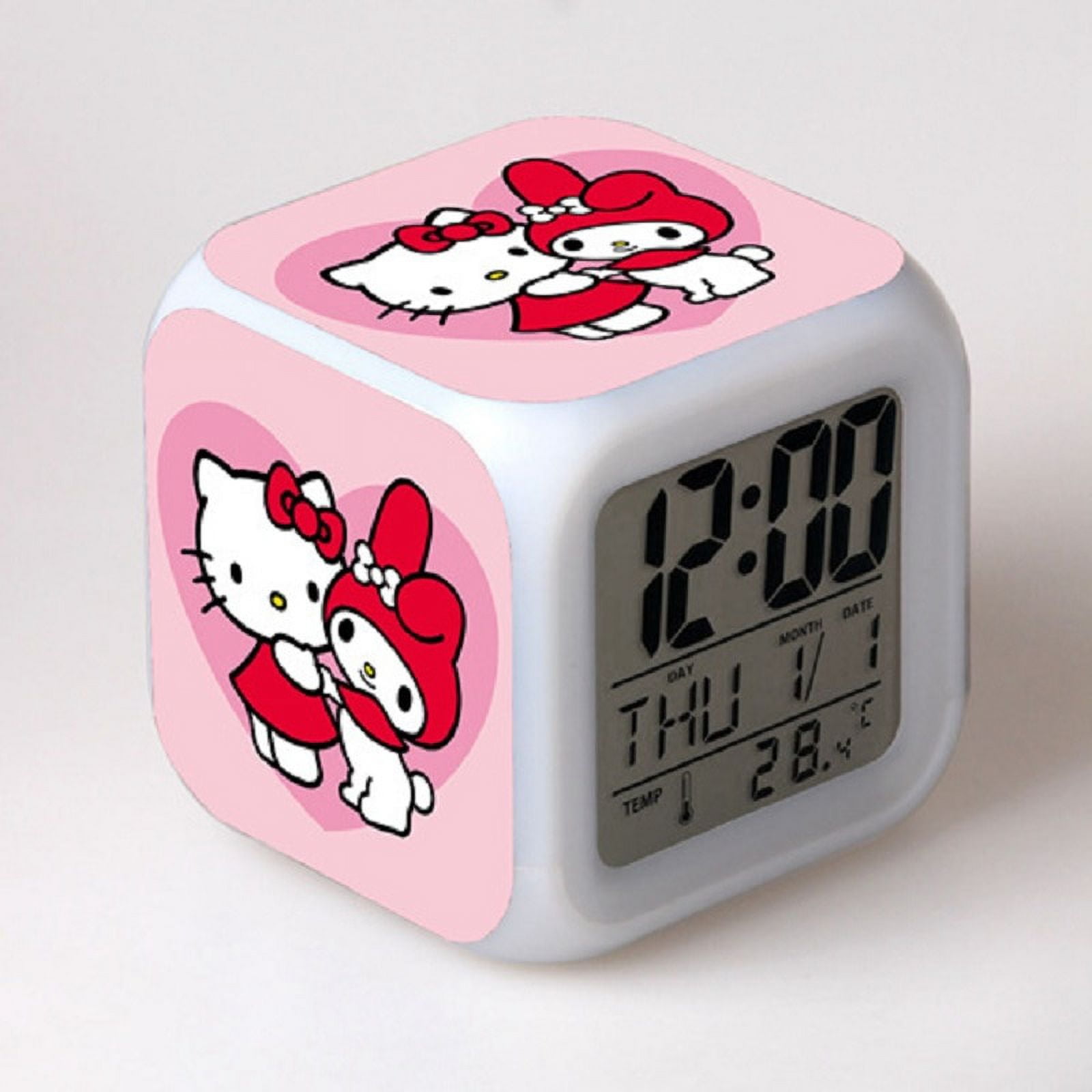 Hello Kitty Alarm Clock Girl Cute Cartoon Led Clock Child Bedroom Decor ...