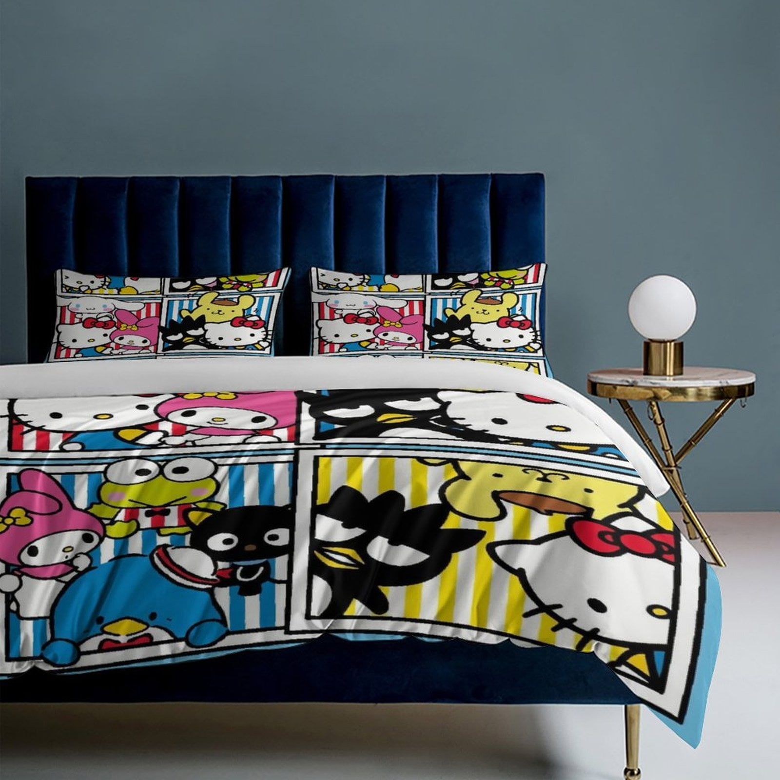 Hello-Kitty And Friends Duvet Cover Set for Kids Boys Girls Bed Set Cover with 2 Pillowcases ...