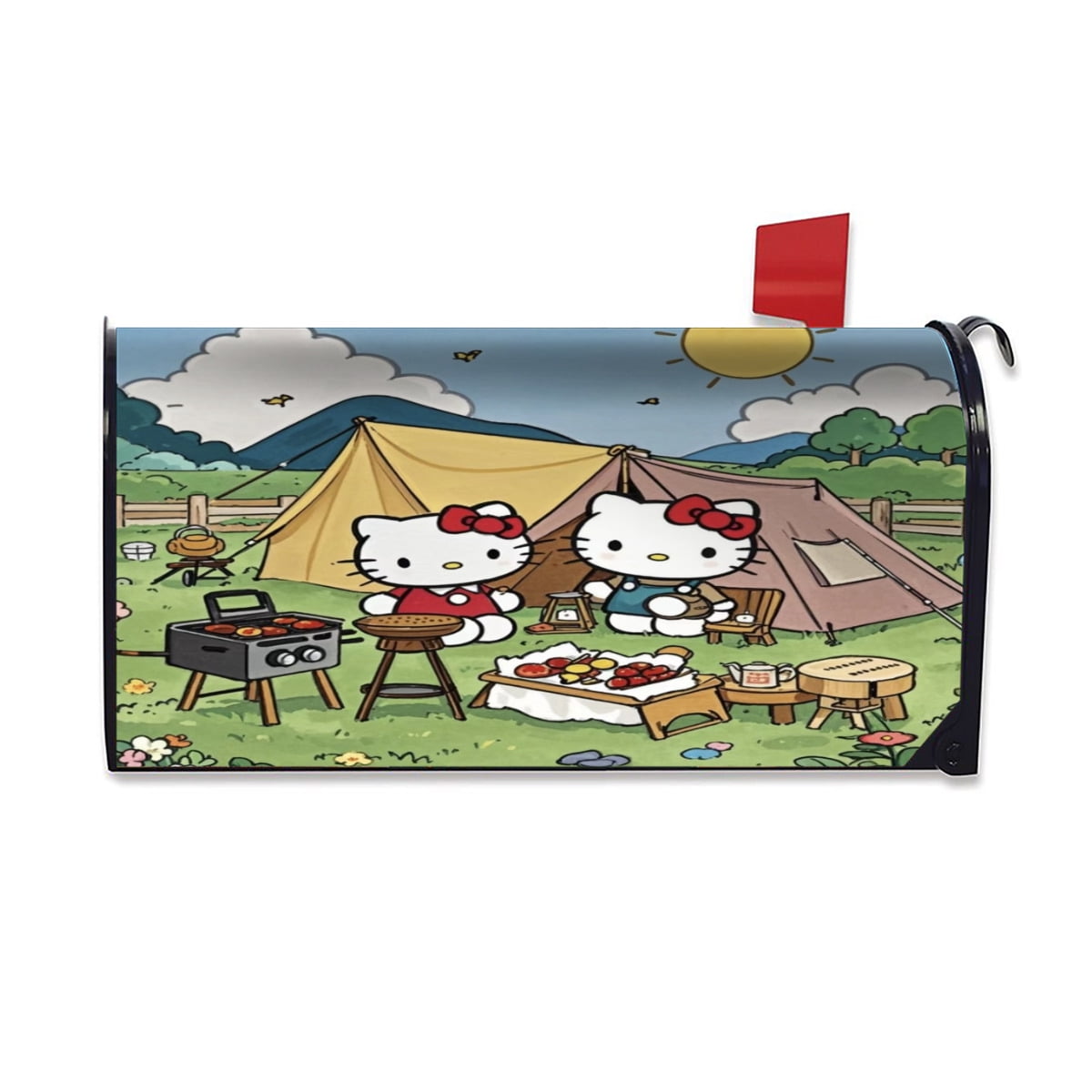 Hello Kitty Animation mailbox cover both sides customized, personalized ...