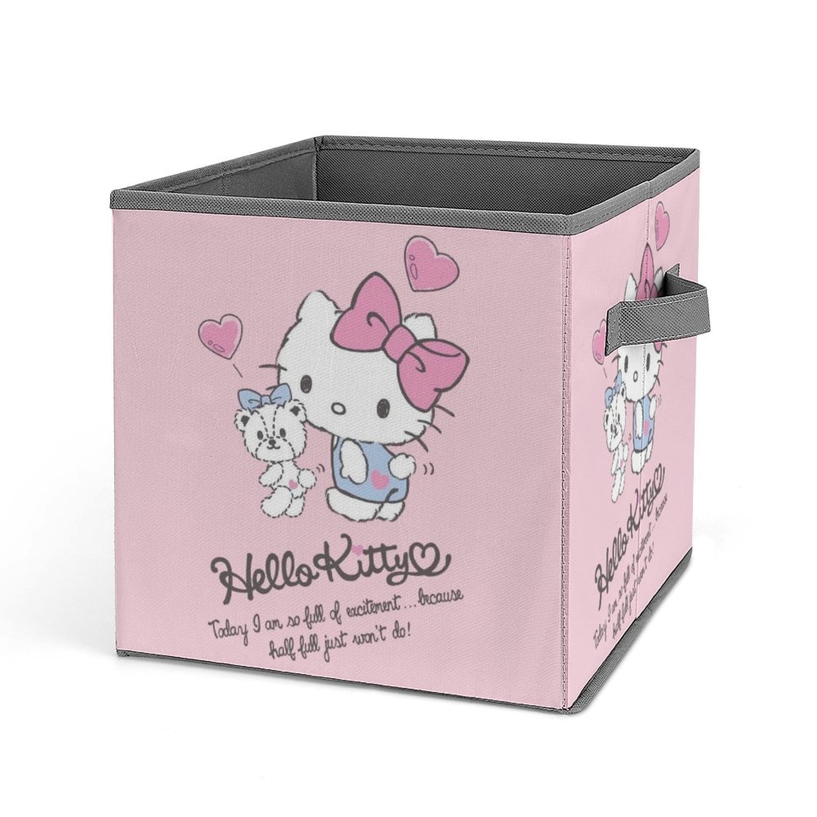 Hello Kitty Anime Cartoon Fabric Storage Cubes - Sturdy Collapsible ...