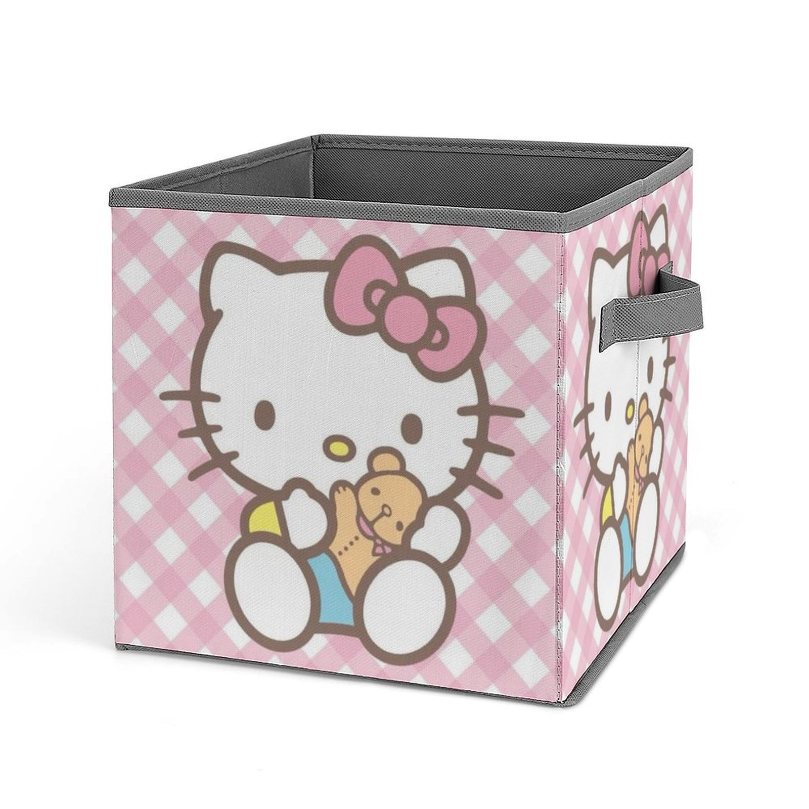 Hello Kitty Anime Cartoon Fabric Storage Cubes - Sturdy Collapsible ...