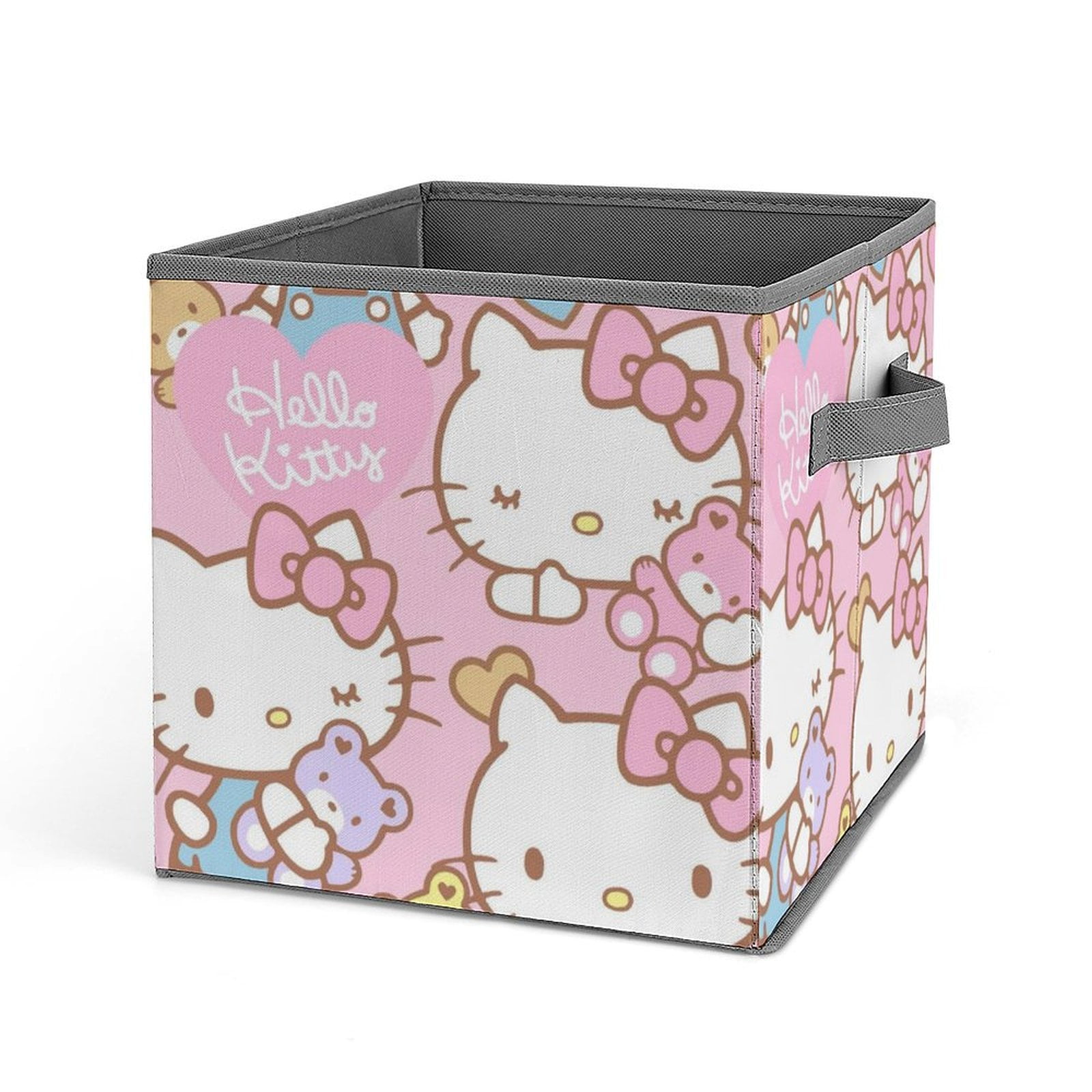Hello Kitty Anime Cartoon Fabric Storage Cubes - Sturdy Collapsible ...