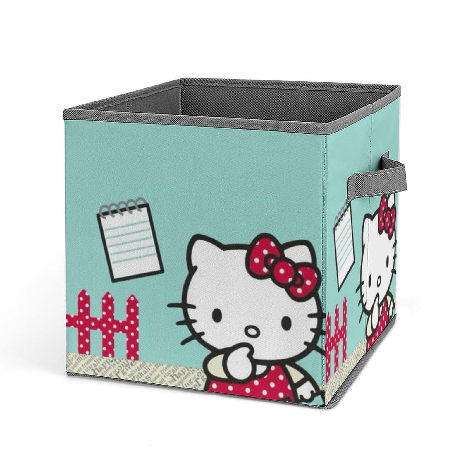 Hello Kitty Anime Cartoon Fabric Storage Cubes - Sturdy Collapsible ...