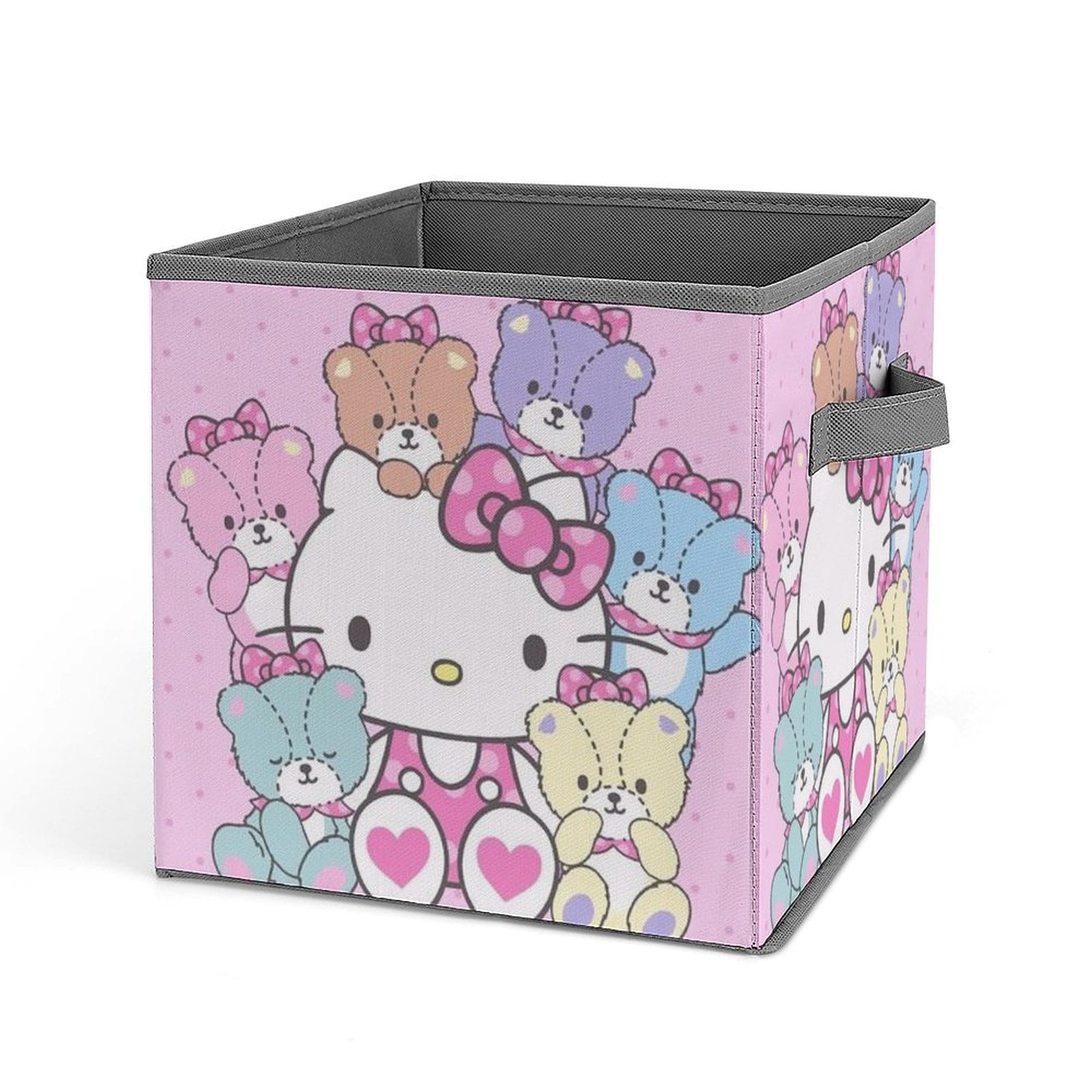 Hello Kitty Anime Cartoon Fabric Storage Cubes - Sturdy Collapsible ...