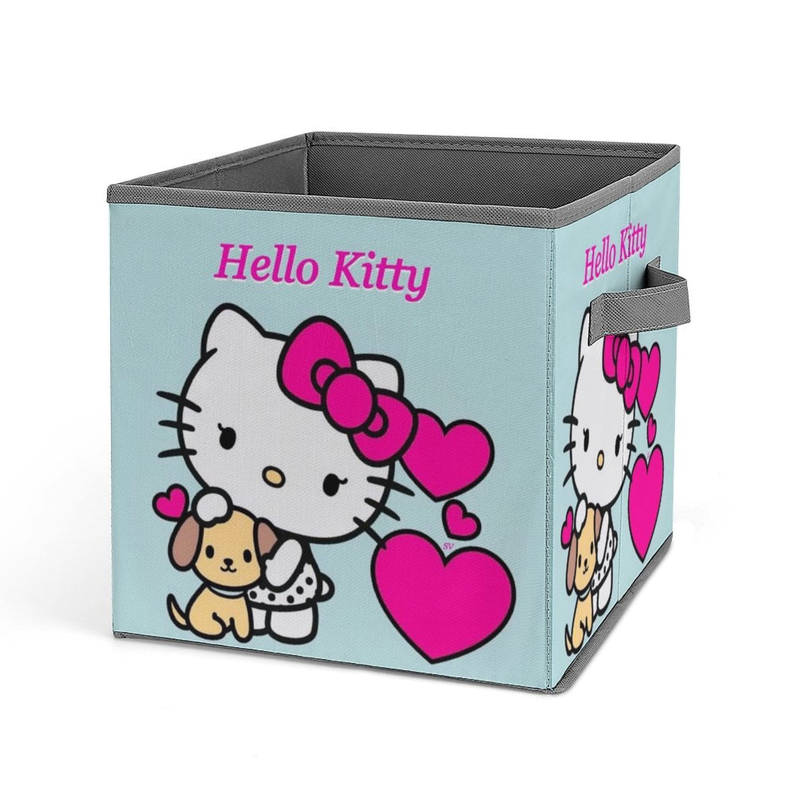 Hello Kitty Anime Cartoon Fabric Storage Cubes - Sturdy Collapsible ...
