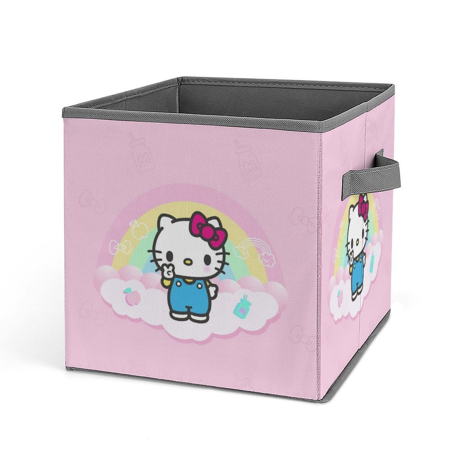 Hello Kitty Anime Cartoon Fabric Storage Cubes - Sturdy Collapsible ...