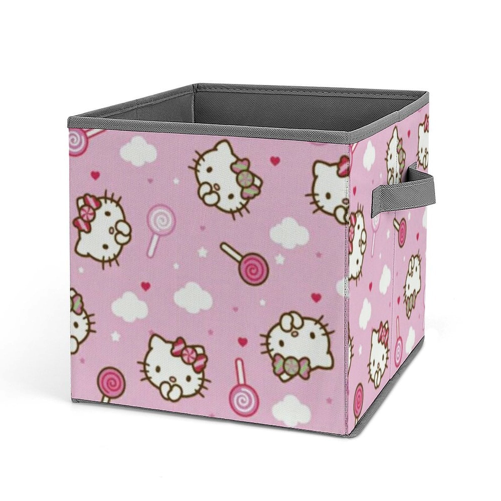 Hello Kitty Anime Cartoon Fabric Storage Cubes - Sturdy Collapsible ...