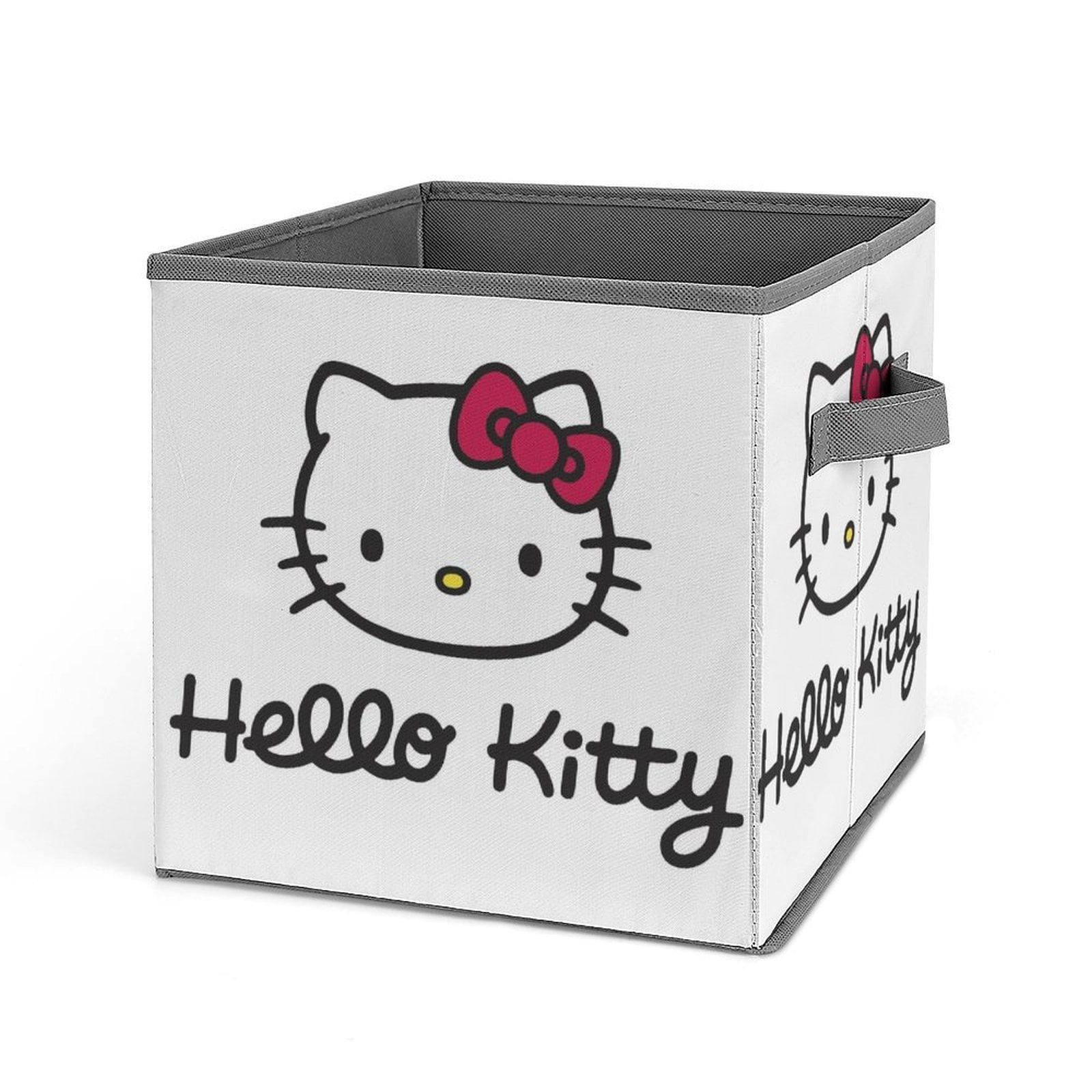 Hello Kitty Anime Cartoon Fabric Storage Cubes - Sturdy Collapsible ...