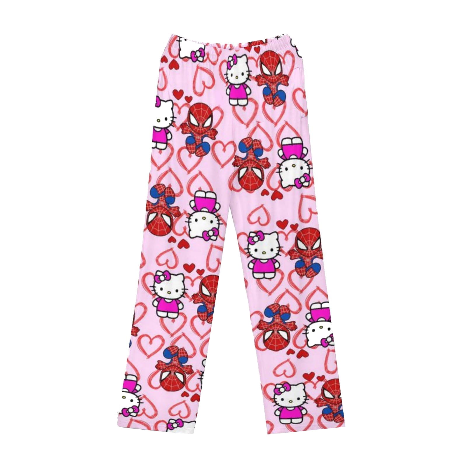 Hello Kitty Anime Cat Pajama Pants for Women Men Soft Polyester ...