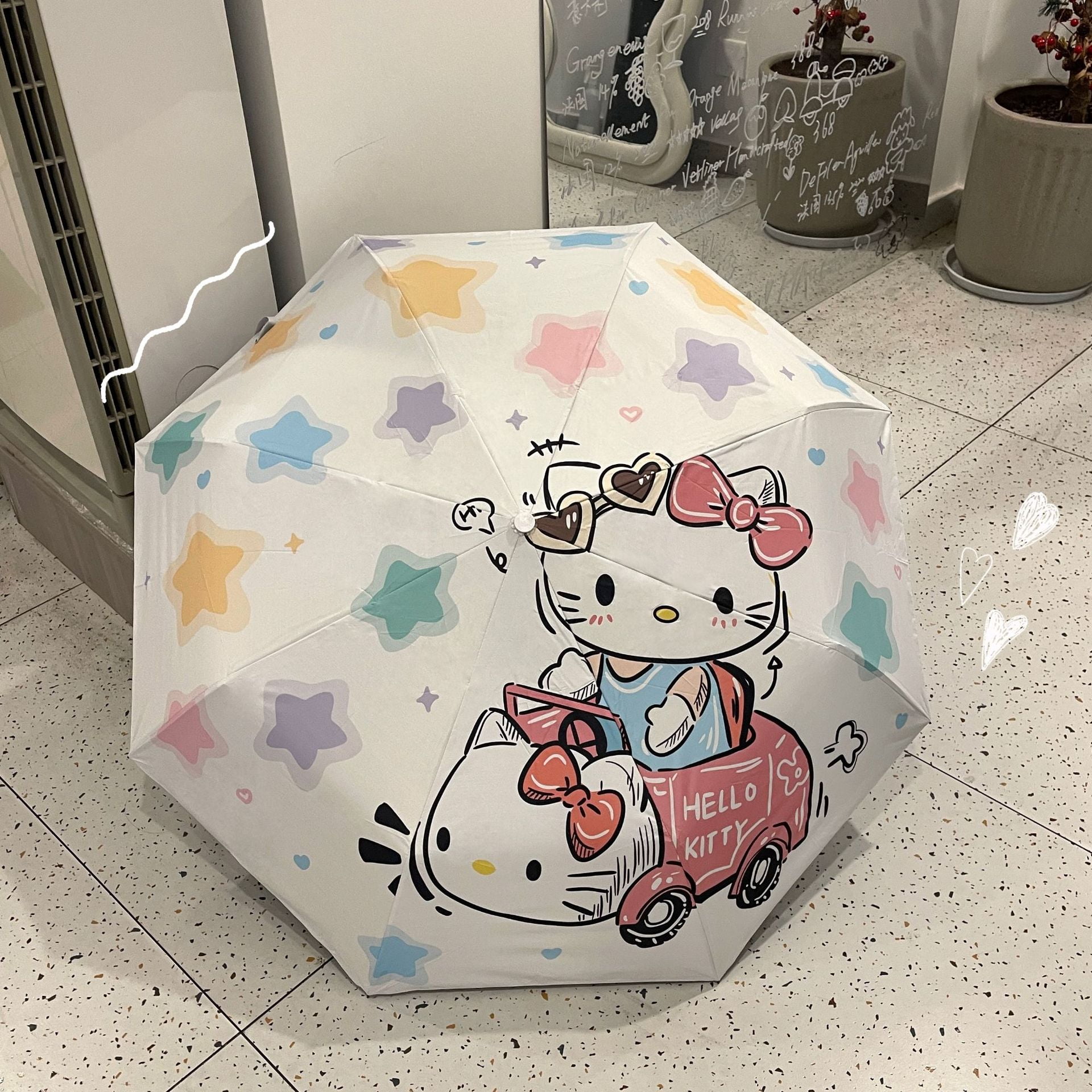 Hello Kitty Anime Kawaii Sanrio Automatic Umbrella Sunshade Cute ...