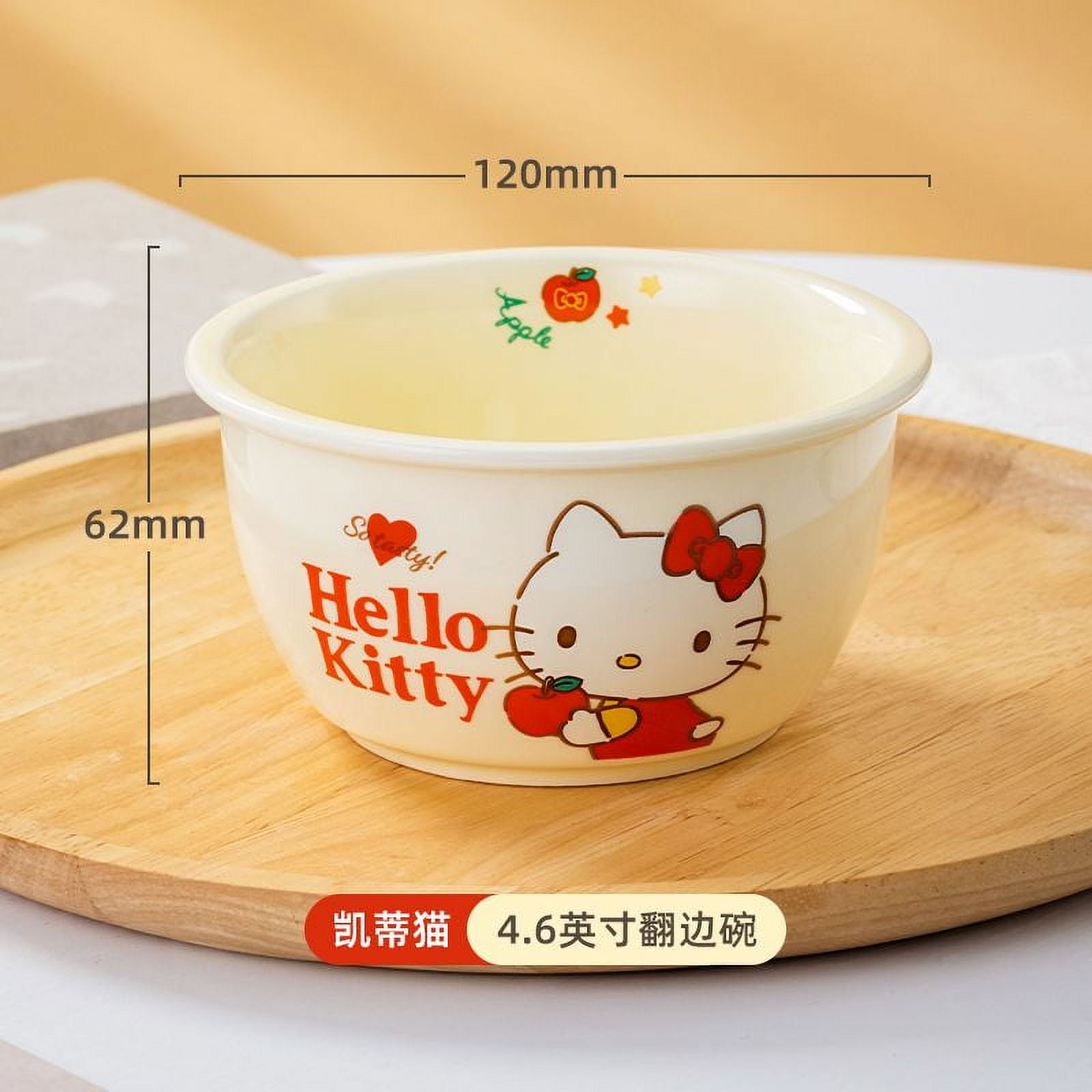 Hello Kitty Anime Kawaii Sanrio Household Rice Bowl Ins Cute Cartoon ...