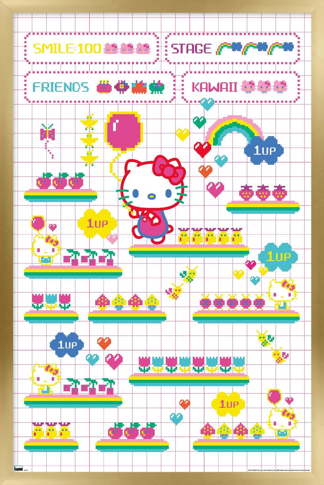 Hello Kitty - Arcade Wall Poster, 14.725" x 22.375" Framed - Walmart.com