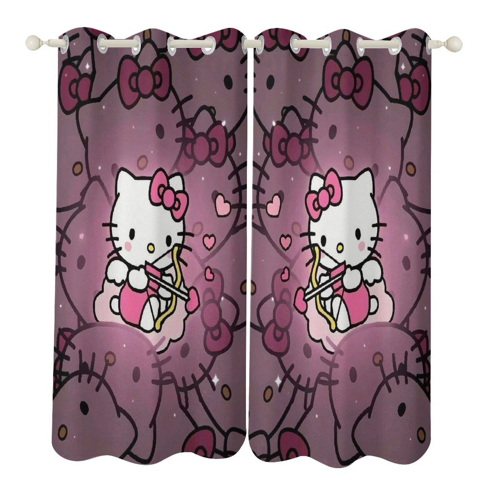 Hello Kitty Archery Kids Curtains 52 X 72 Inch,Cartoon Blackout ...