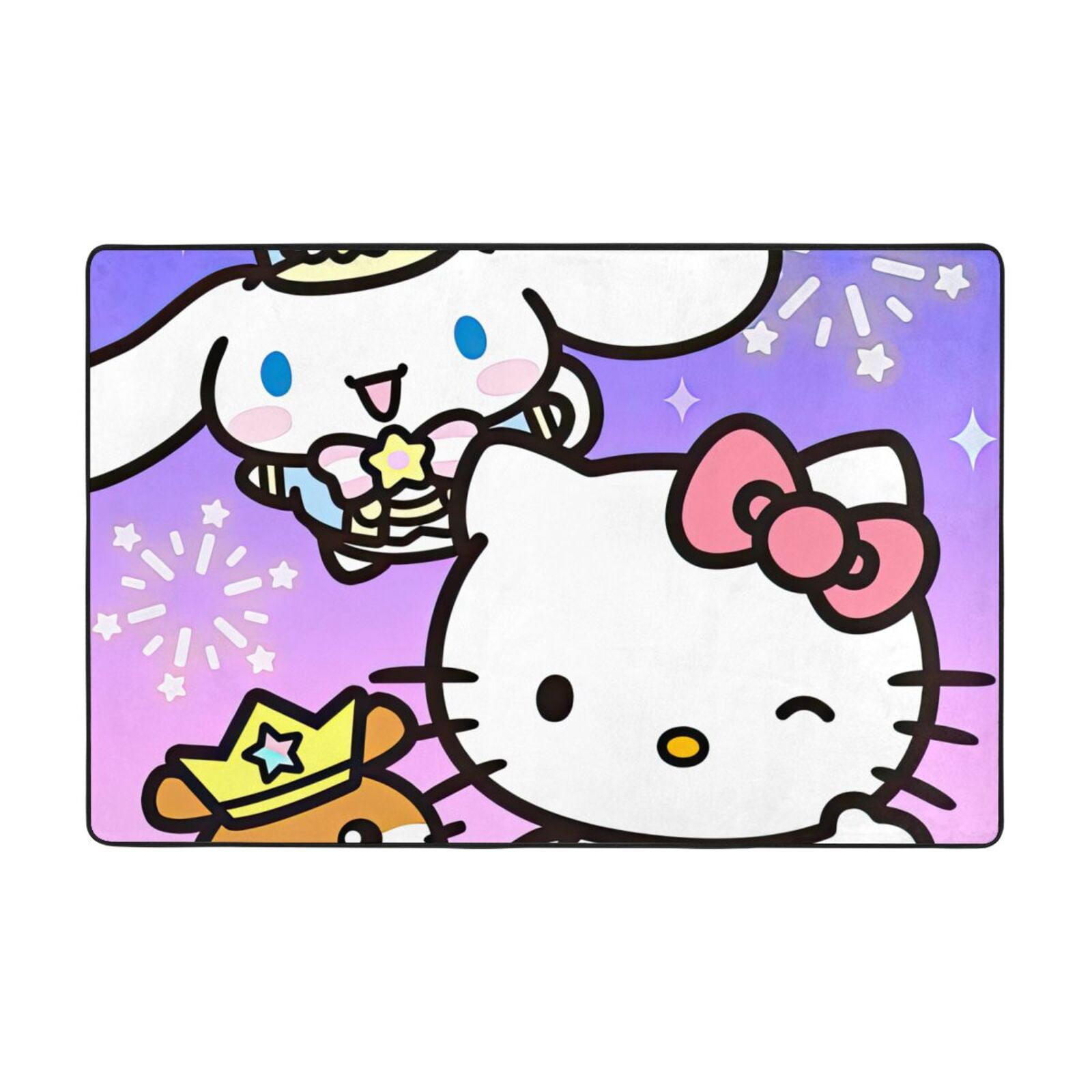 Hello Kitty Area Rugs, Large Carpet, Washable Rug Mat, Flannel Non-Slip ...