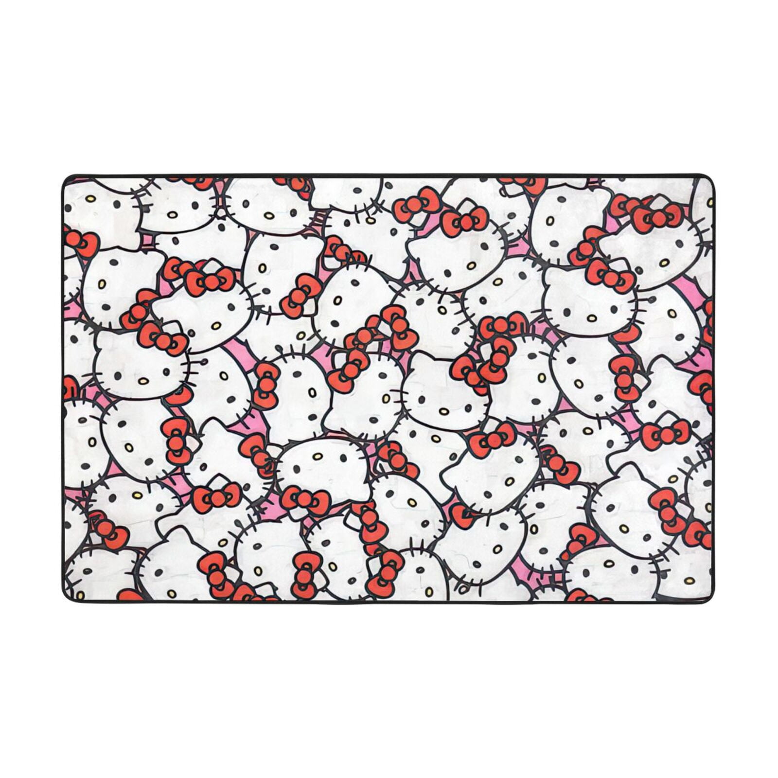 Hello Kitty Area Rugs, Large Carpet, Washable Rug Mat, Flannel Non-Slip ...