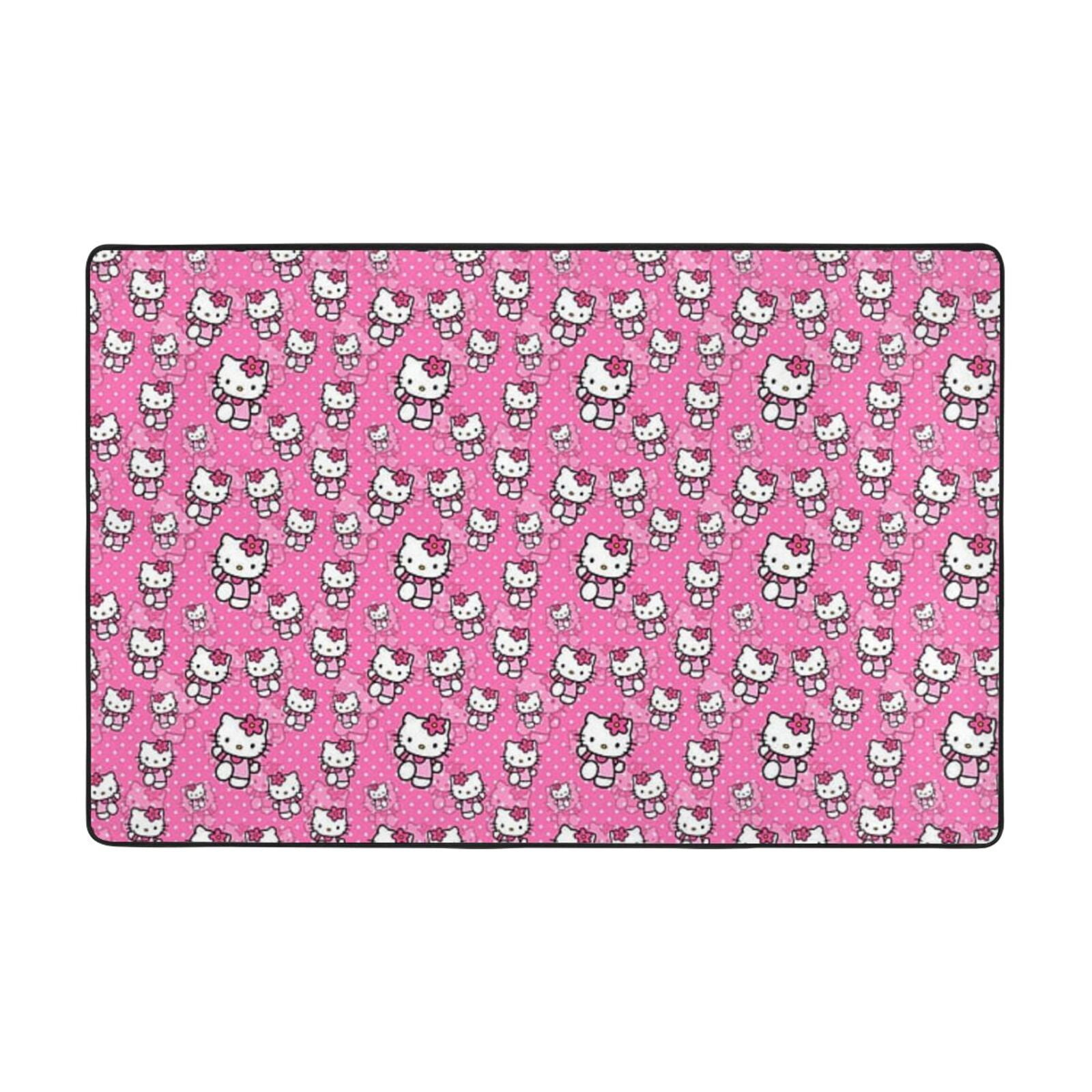 Hello Kitty Area Rugs, Large Carpet, Washable Rug Mat, Flannel Non-Slip ...