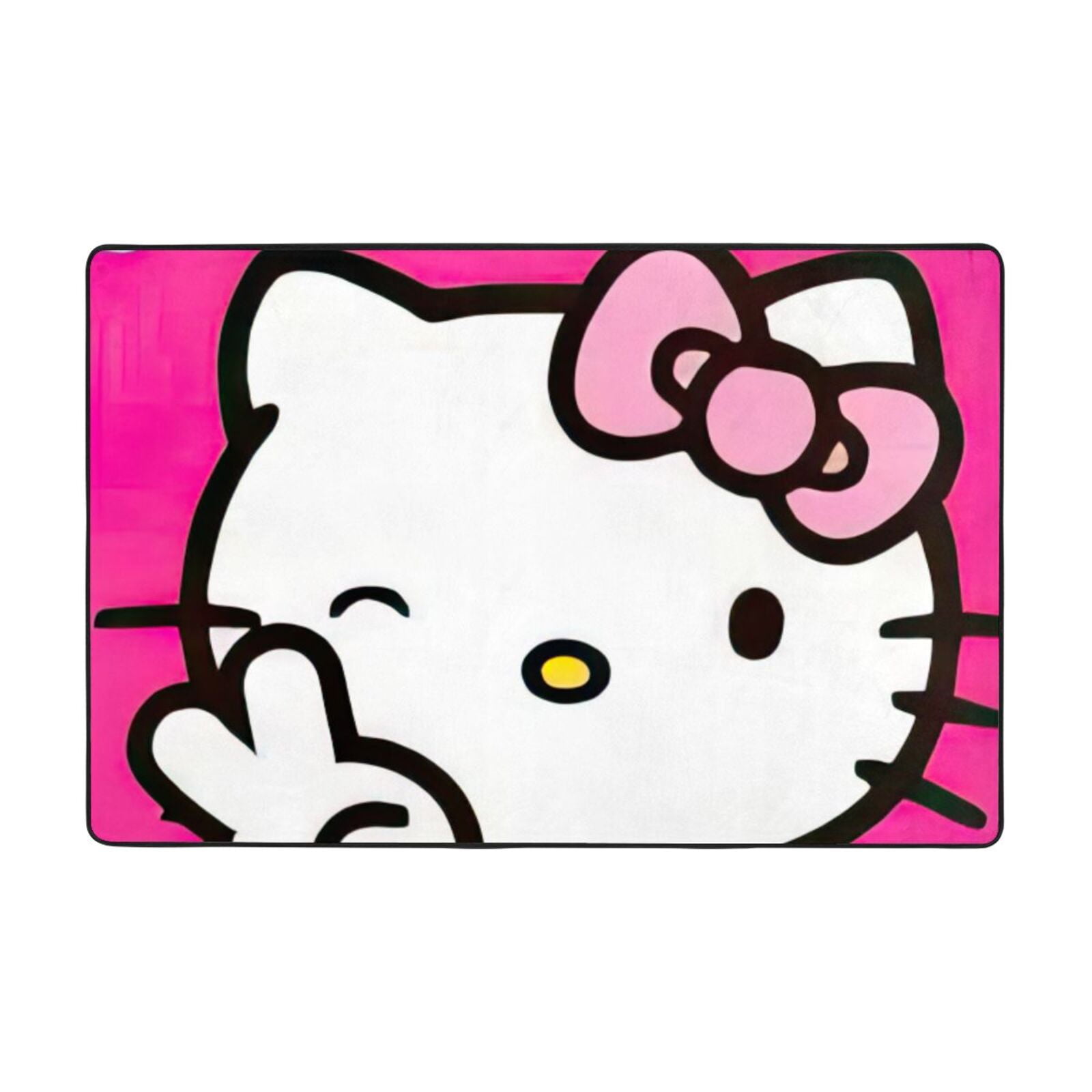 Hello Kitty Area Rugs, Large Carpet, Washable Rug Mat, Flannel Non-Slip ...