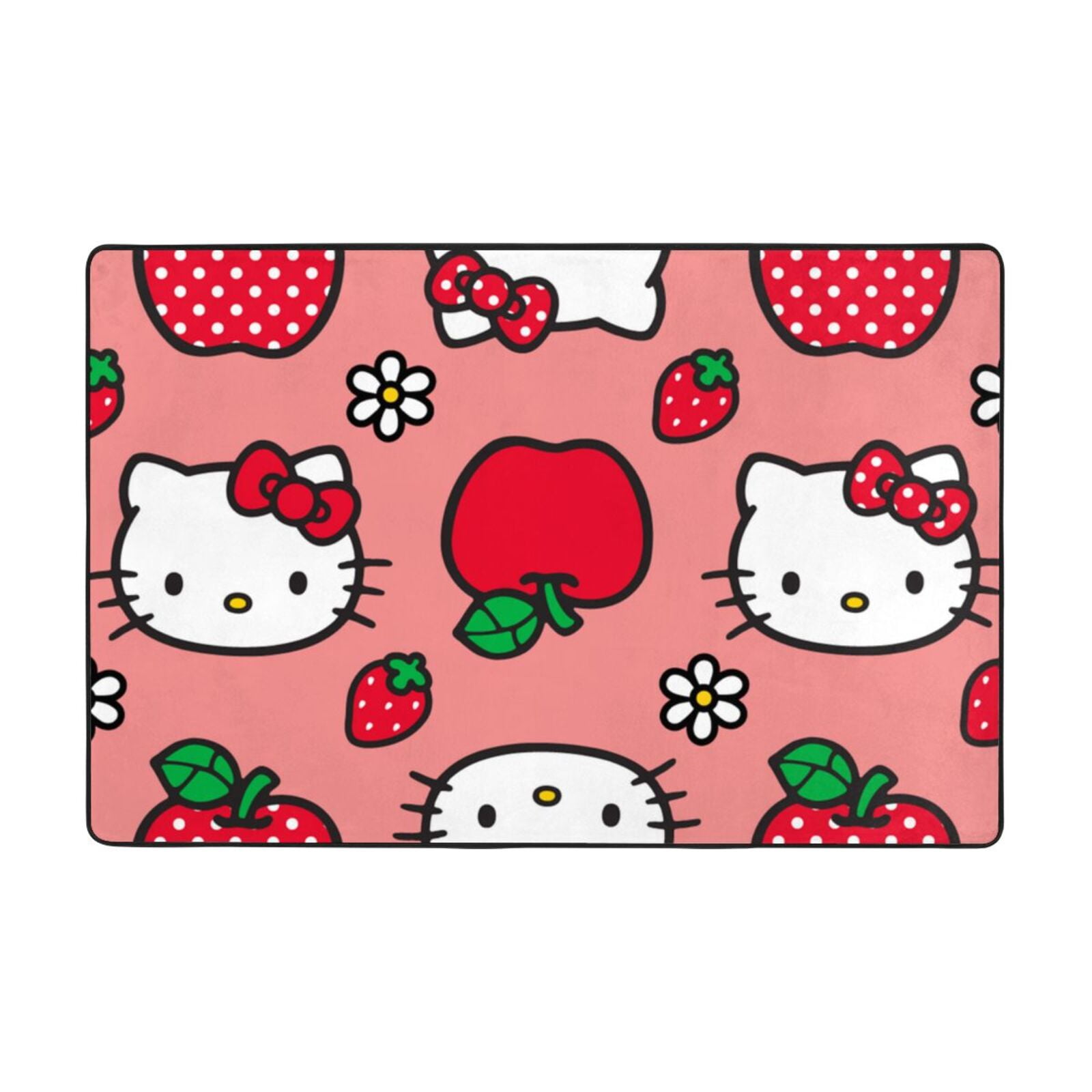 Hello Kitty Area Rugs, Large Carpet, Washable Rug Mat, Flannel Non-Slip ...