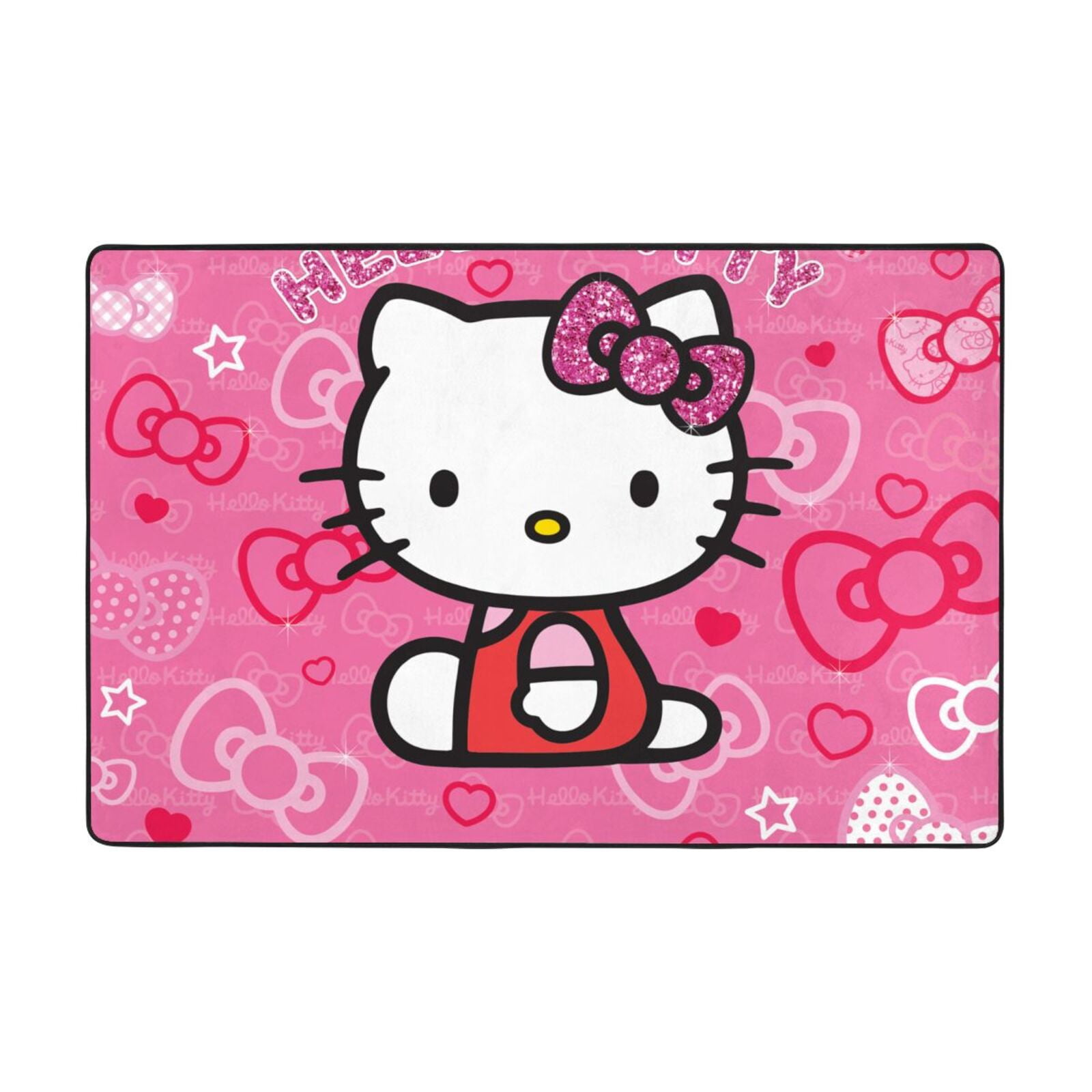 Hello Kitty Area Rugs, Large Carpet, Washable Rug Mat, Flannel Non-Slip ...