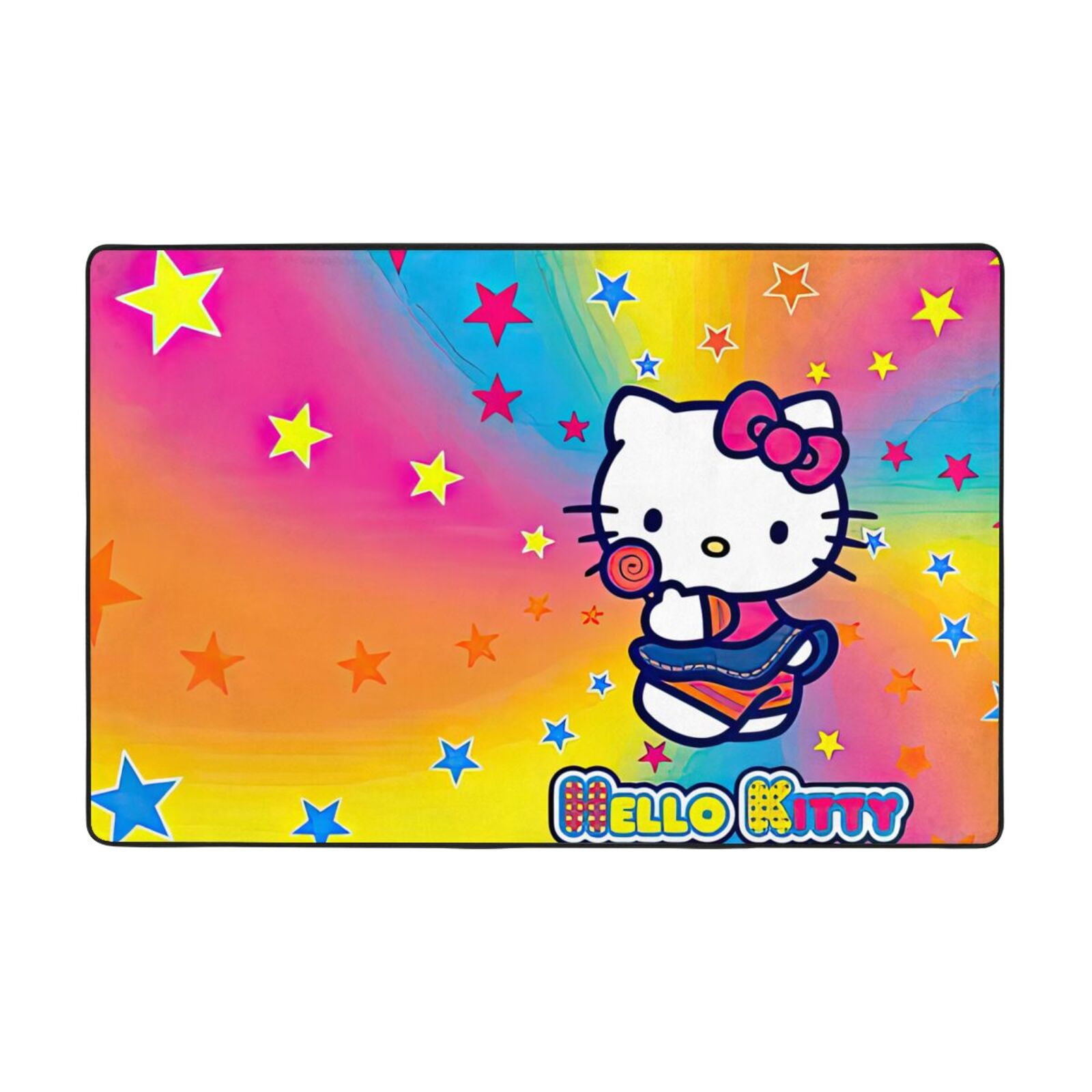 Hello Kitty Area Rugs, Large Carpet, Washable Rug Mat, Flannel Non-Slip ...