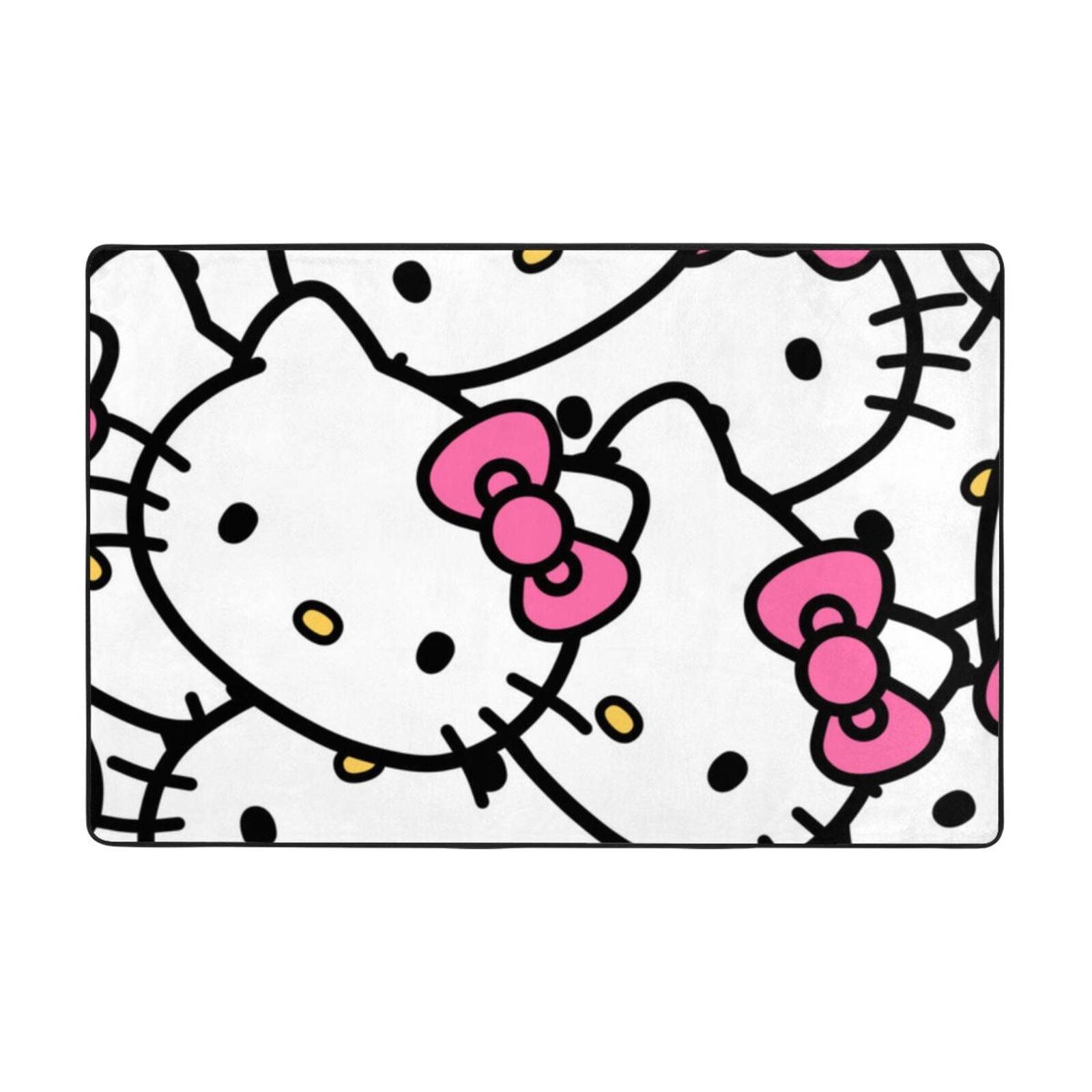 Hello Kitty Area Rugs, Large Carpet, Washable Rug Mat, Flannel Non-Slip ...