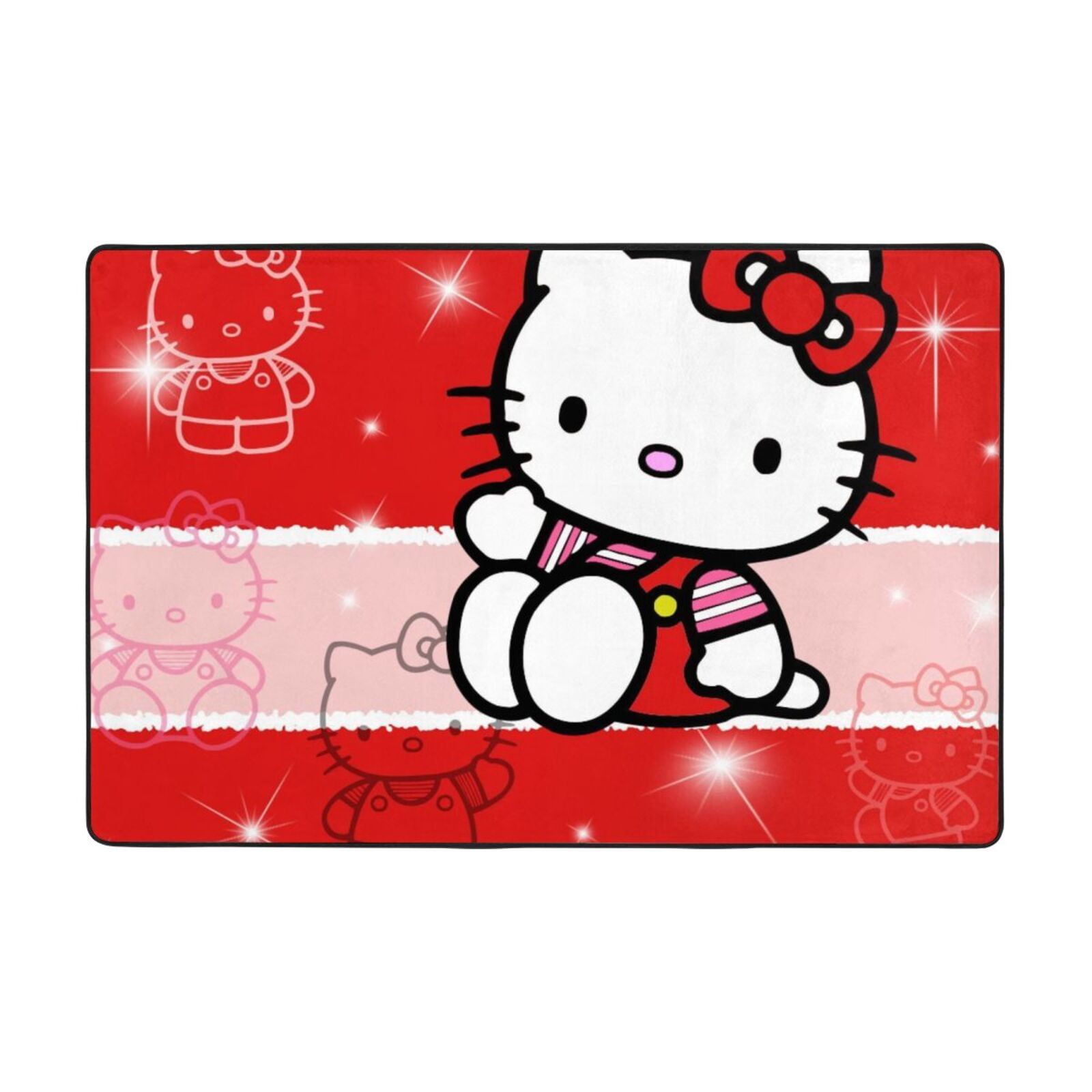 Hello Kitty Area Rugs, Large Carpet, Washable Rug Mat, Flannel Non-Slip ...