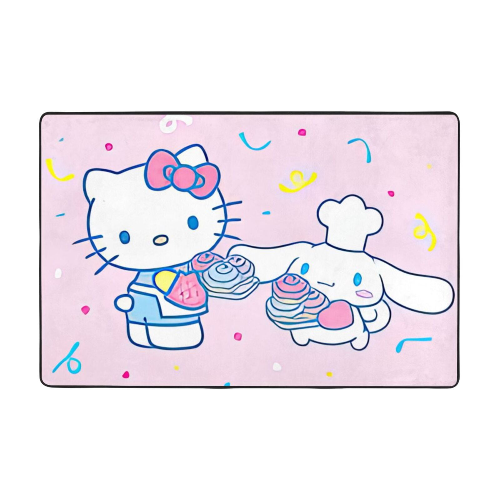 Hello Kitty Area Rugs, Large Carpet, Washable Rug Mat, Flannel Non-Slip ...