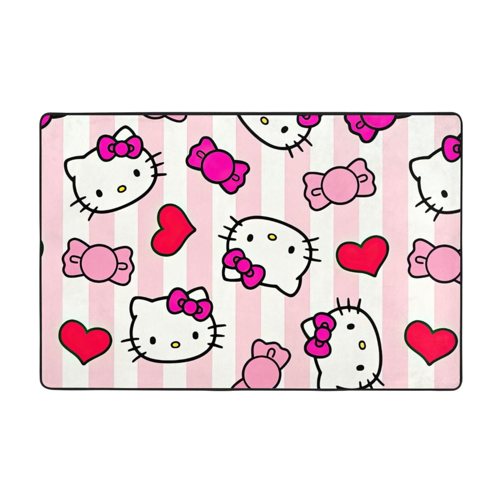 Hello Kitty Area Rugs, Large Carpet, Washable Rug Mat, Flannel Non-Slip ...