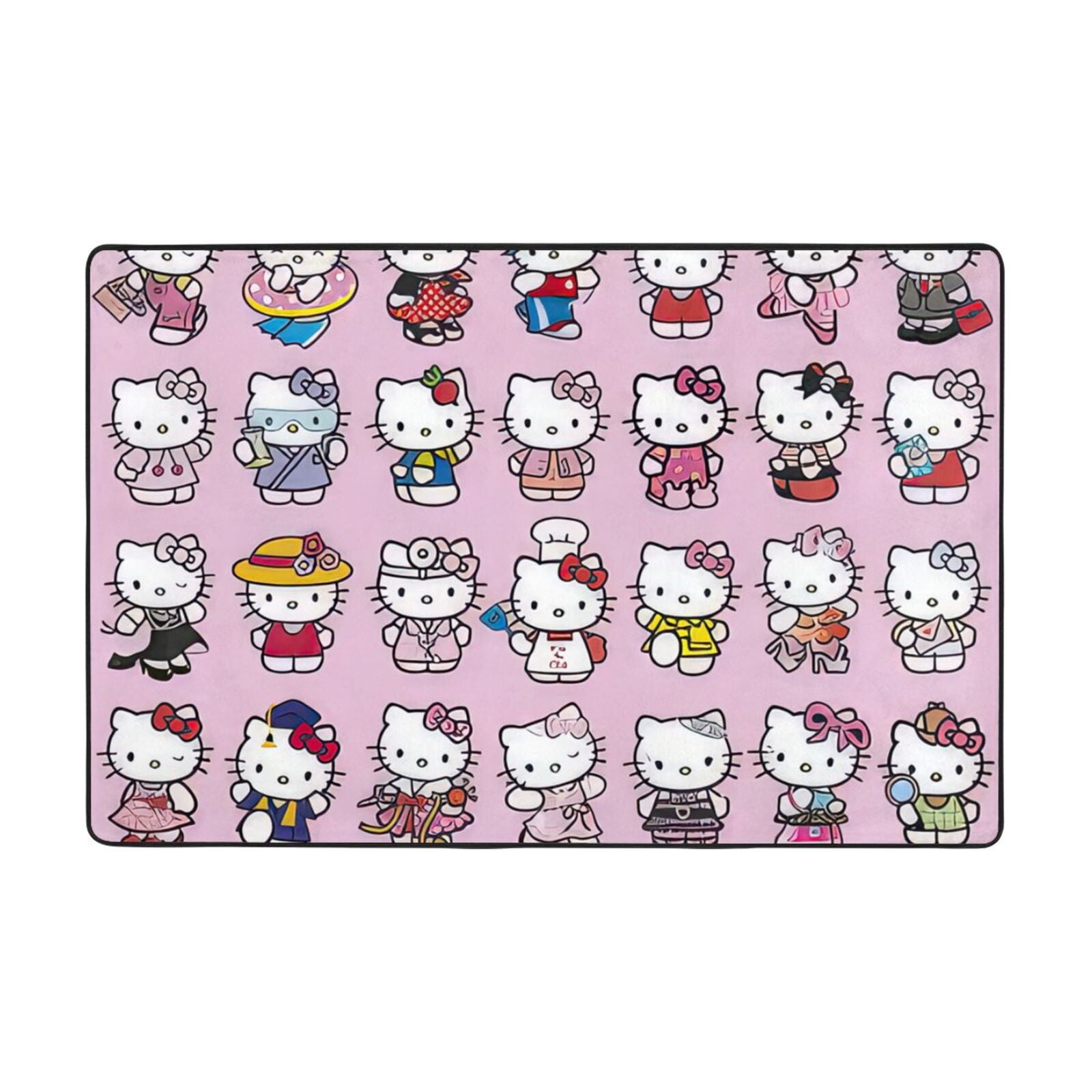 Hello Kitty Area Rugs, Large Carpet, Washable Rug Mat, Flannel Non-Slip ...