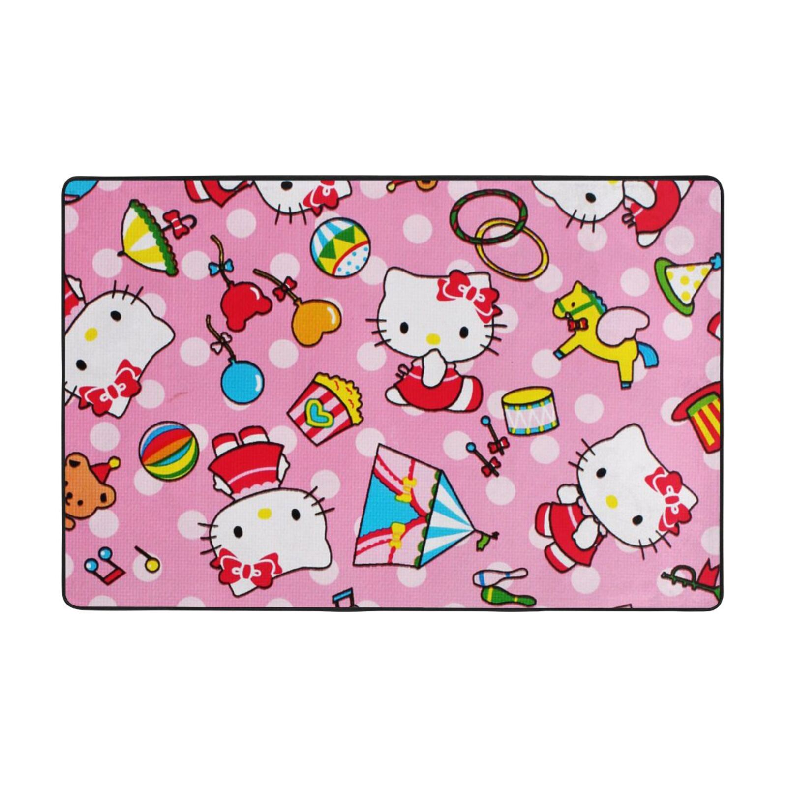 Hello Kitty Area Rugs, Large Carpet, Washable Rug Mat, Flannel Non-Slip ...