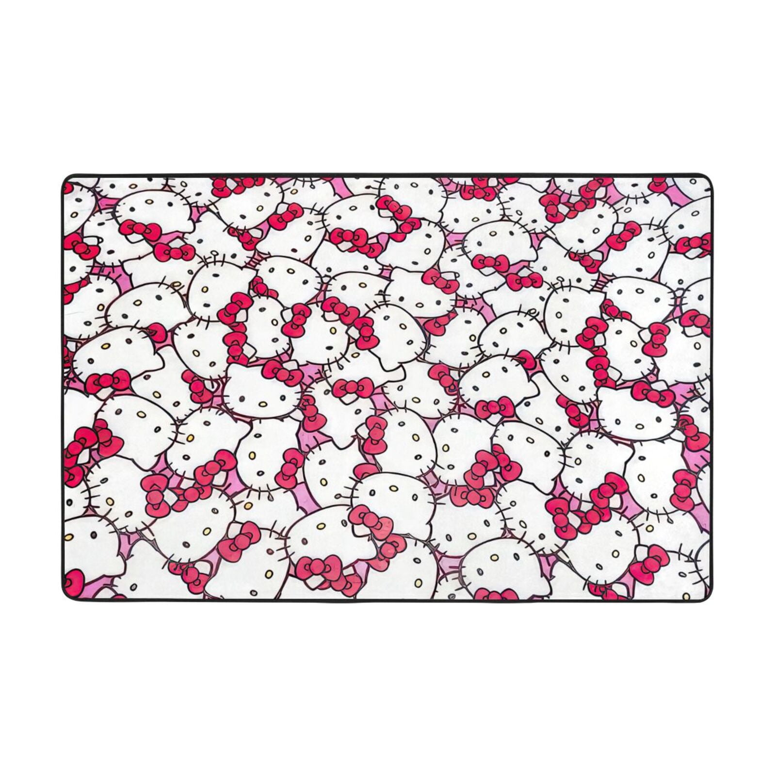 Hello Kitty Area Rugs, Large Carpet, Washable Rug Mat, Flannel Non-Slip ...