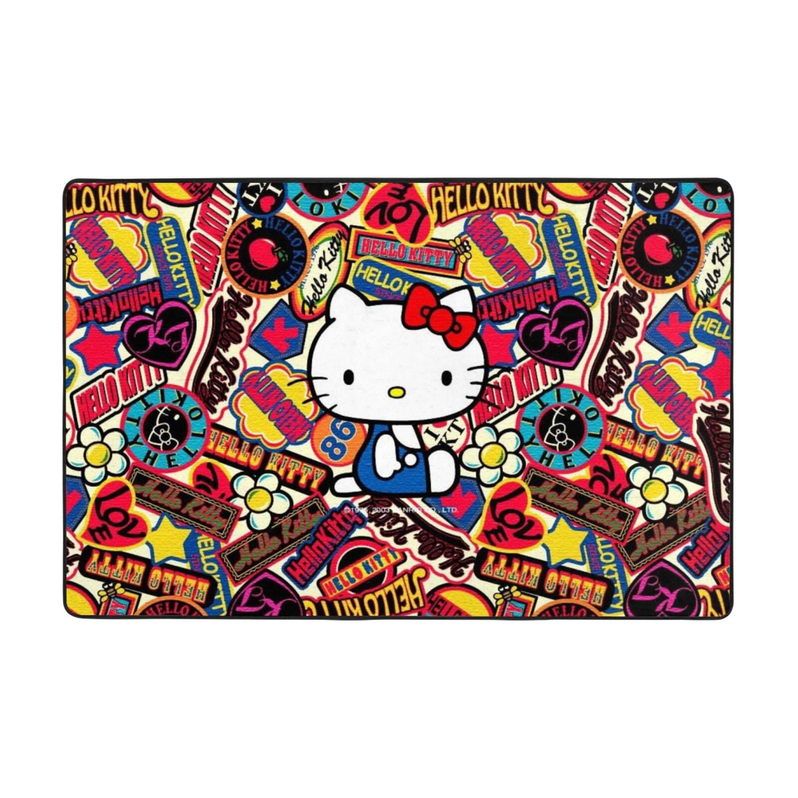 Hello Kitty Area Rugs, Large Carpet, Washable Rug Mat, Flannel Non-Slip ...
