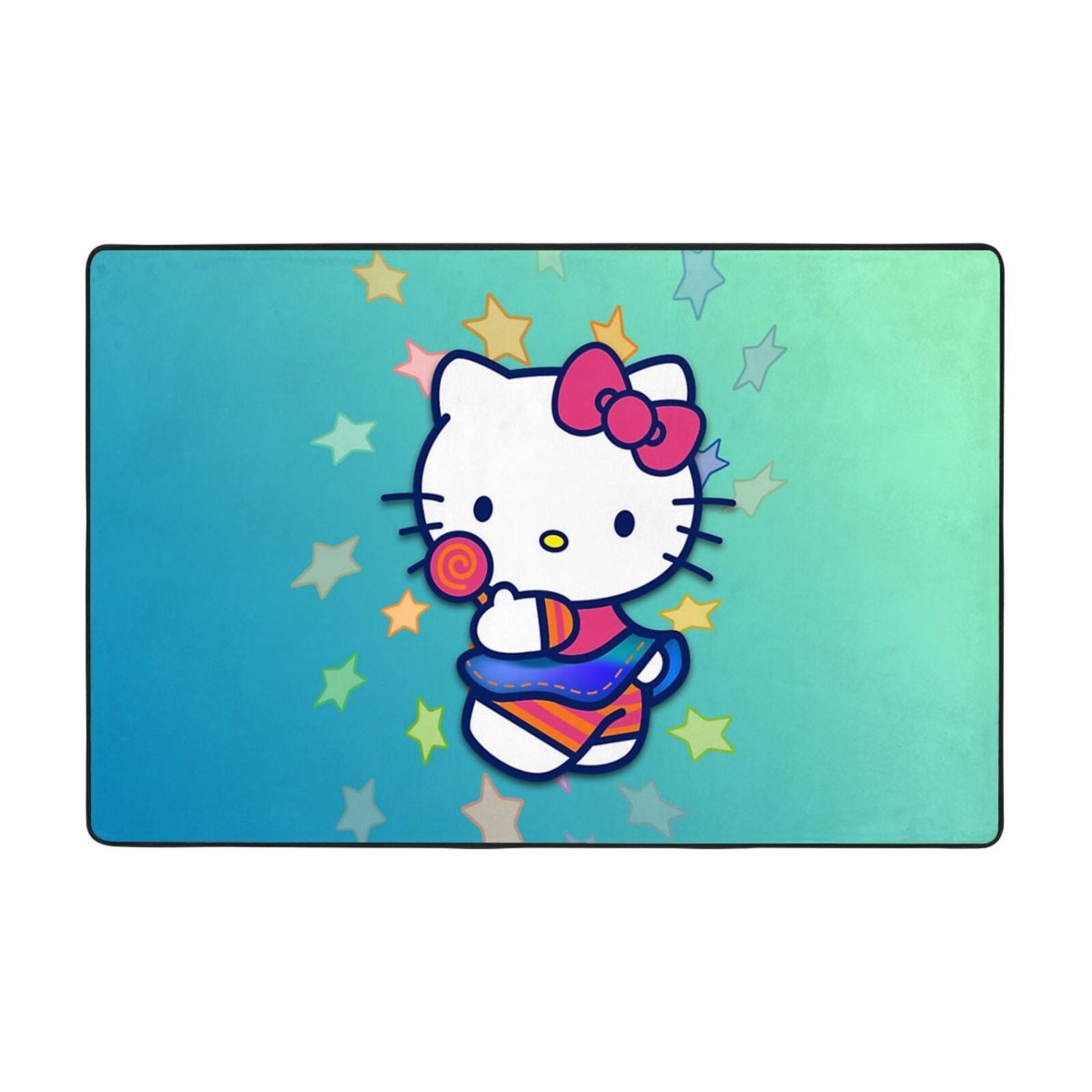 Hello Kitty Area Rugs, Large Carpet, Washable Rug Mat, Flannel Non-Slip ...