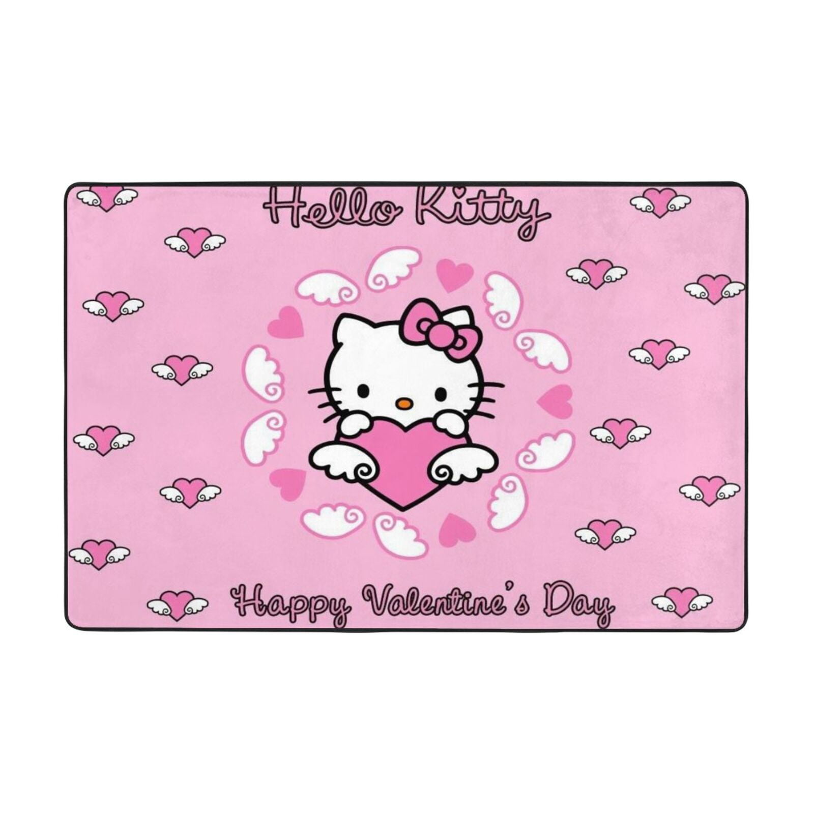 Hello Kitty Area Rugs, Large Carpet, Washable Rug Mat, Flannel Non-Slip ...