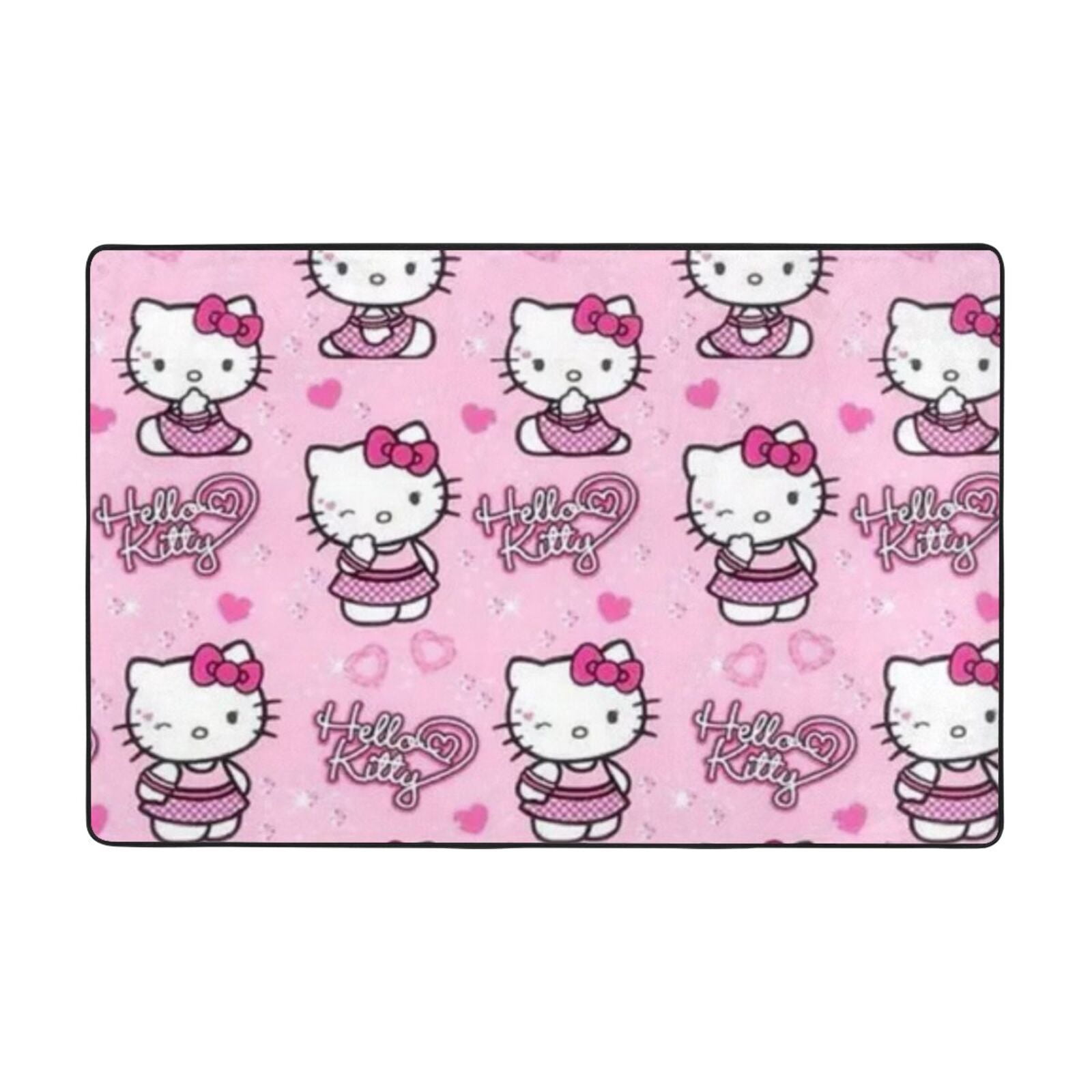 Hello Kitty Area Rugs, Large Carpet, Washable Rug Mat, Flannel Non-Slip ...