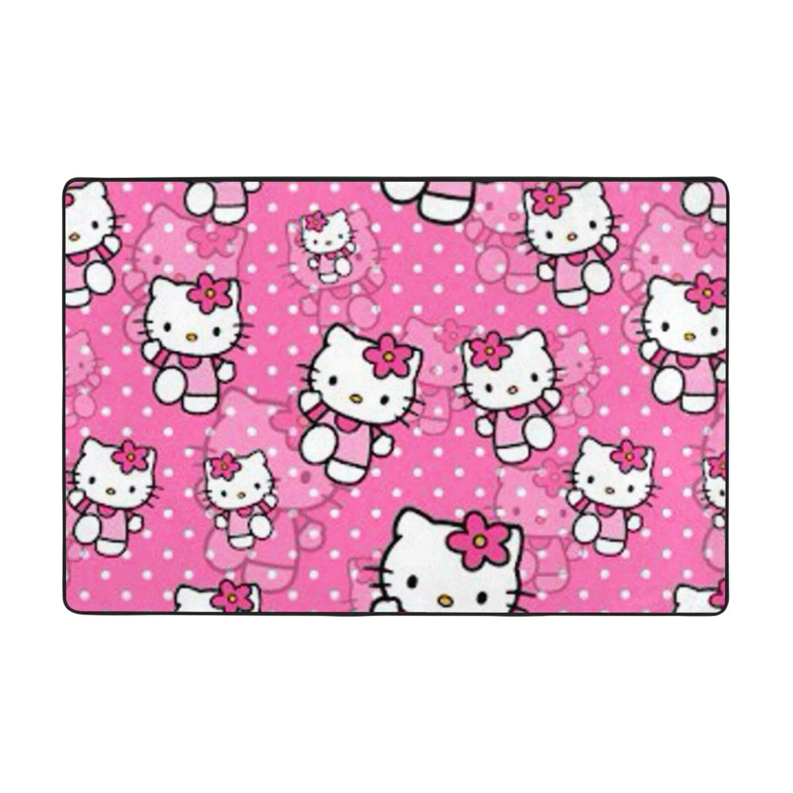Hello Kitty Area Rugs, Large Carpet, Washable Rug Mat, Flannel Non-Slip ...
