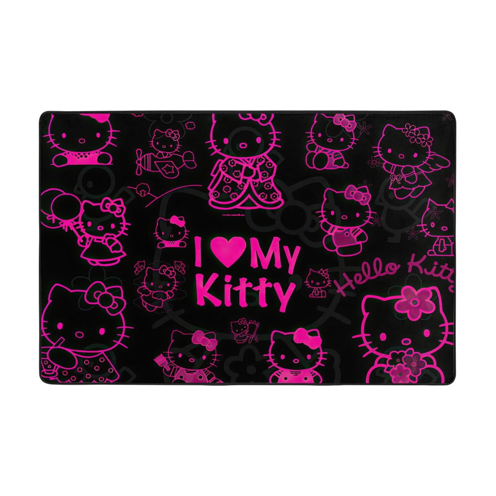 Hello Kitty Area Rugs, Large Carpet, Washable Rug Mat, Flannel Non-Slip ...