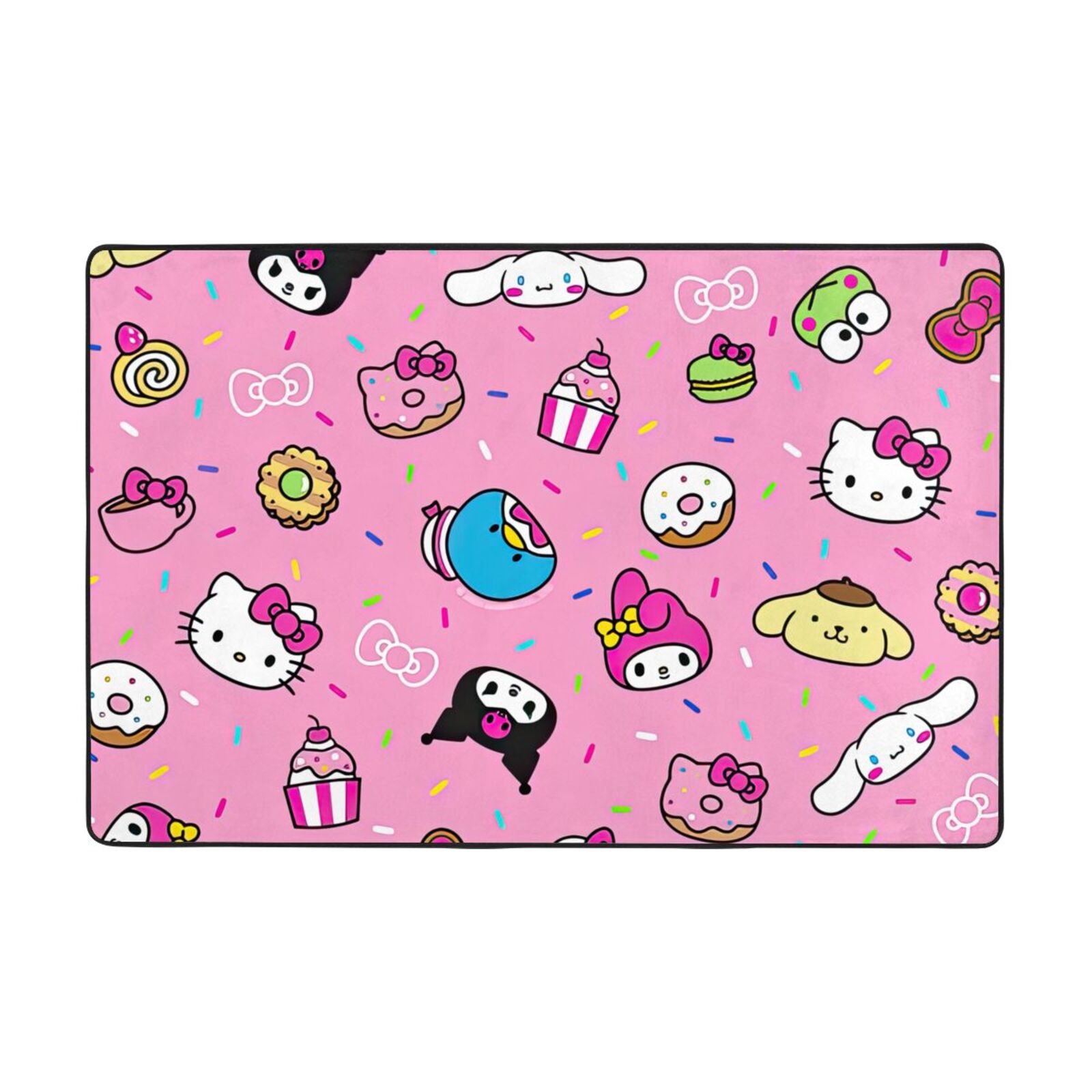 Hello Kitty Area Rugs, Large Carpet, Washable Rug Mat, Flannel Non-Slip ...