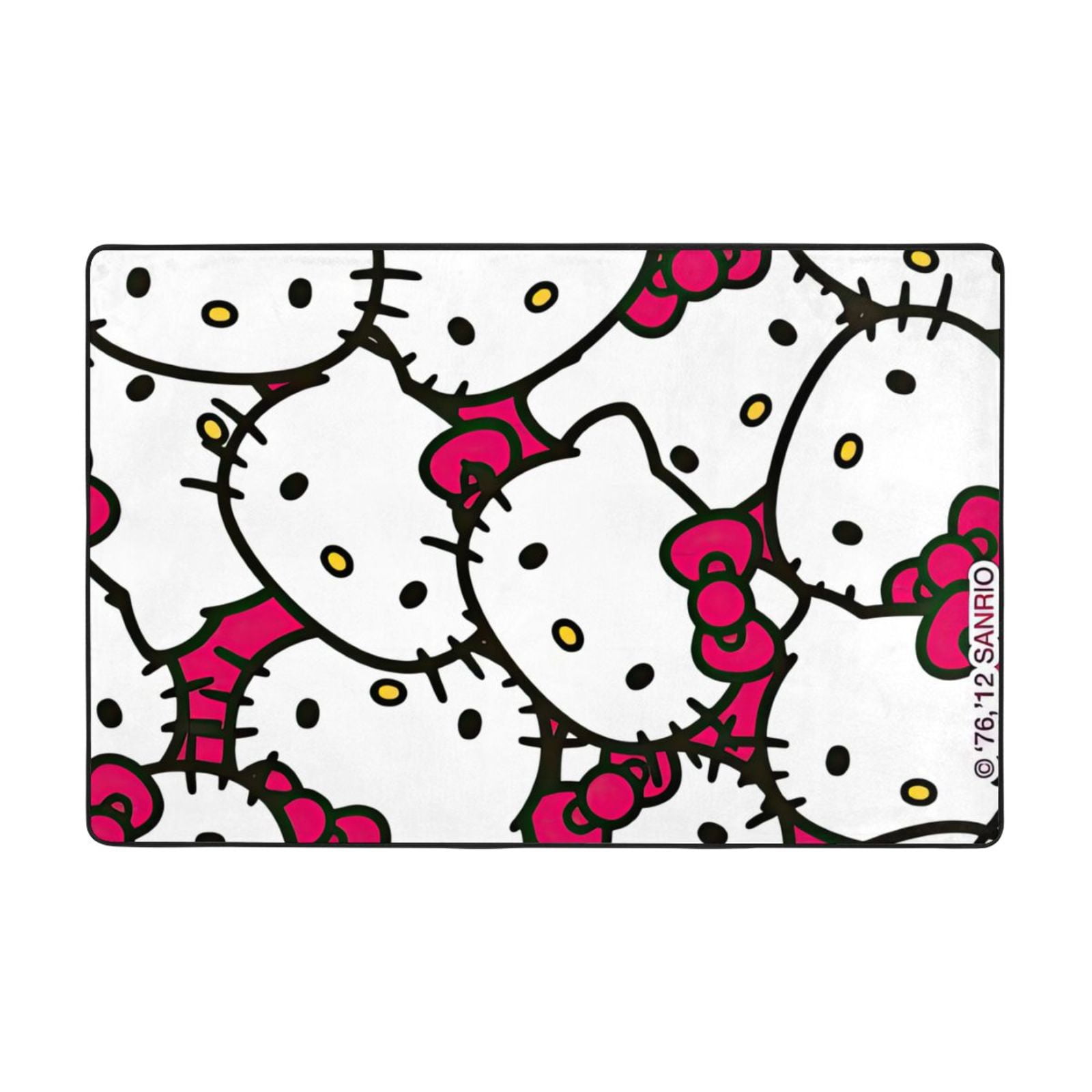 Hello Kitty Area Rugs, Large Carpet, Washable Rug Mat, Flannel Non-Slip ...