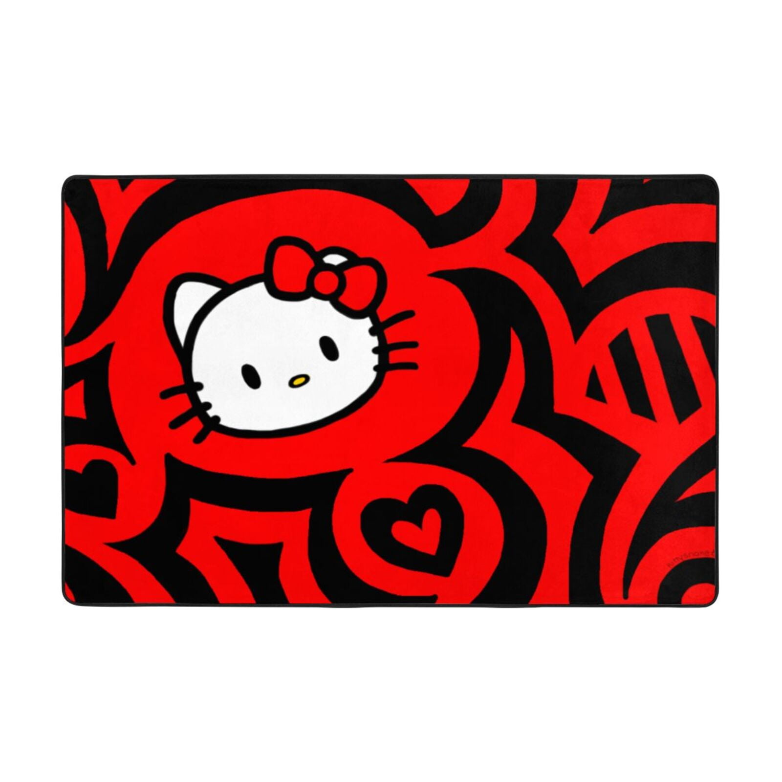 Hello Kitty Area Rugs, Large Carpet, Washable Rug Mat, Flannel Non-Slip ...
