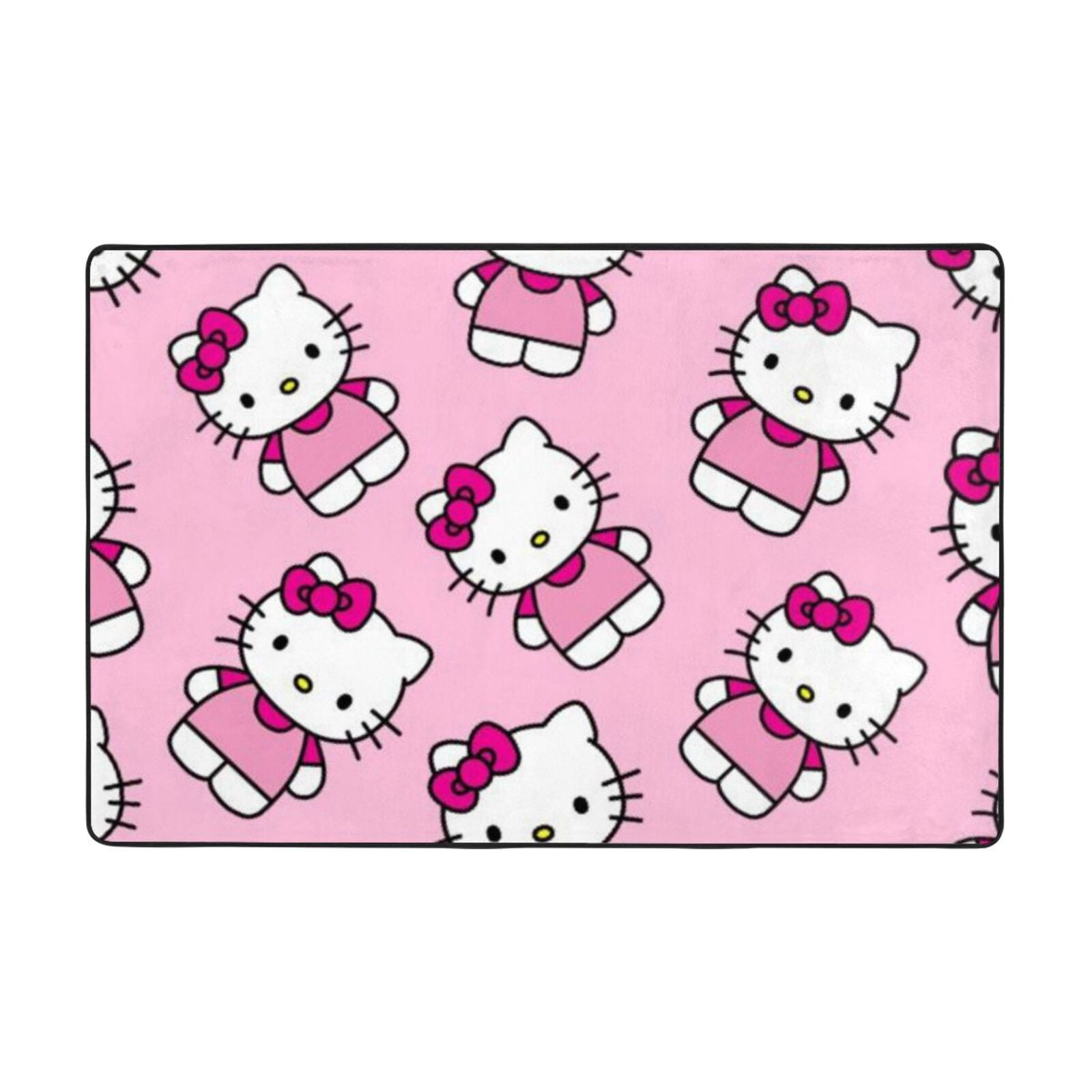 Hello Kitty Area Rugs, Large Carpet, Washable Rug Mat, Flannel Non-Slip ...
