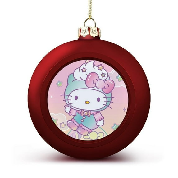 Hello Kitty Art Christmas Large Ball Ornaments for Tree Decorations ...