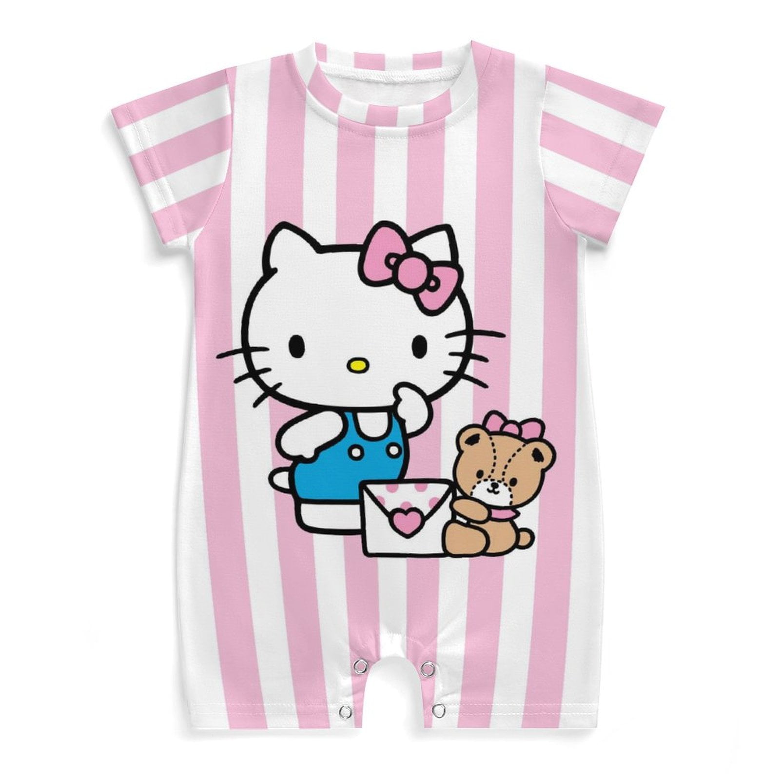 Hello Kitty Baby Boy Girl Romper Short Sleeve Cotton Bodysuit Outfits ...